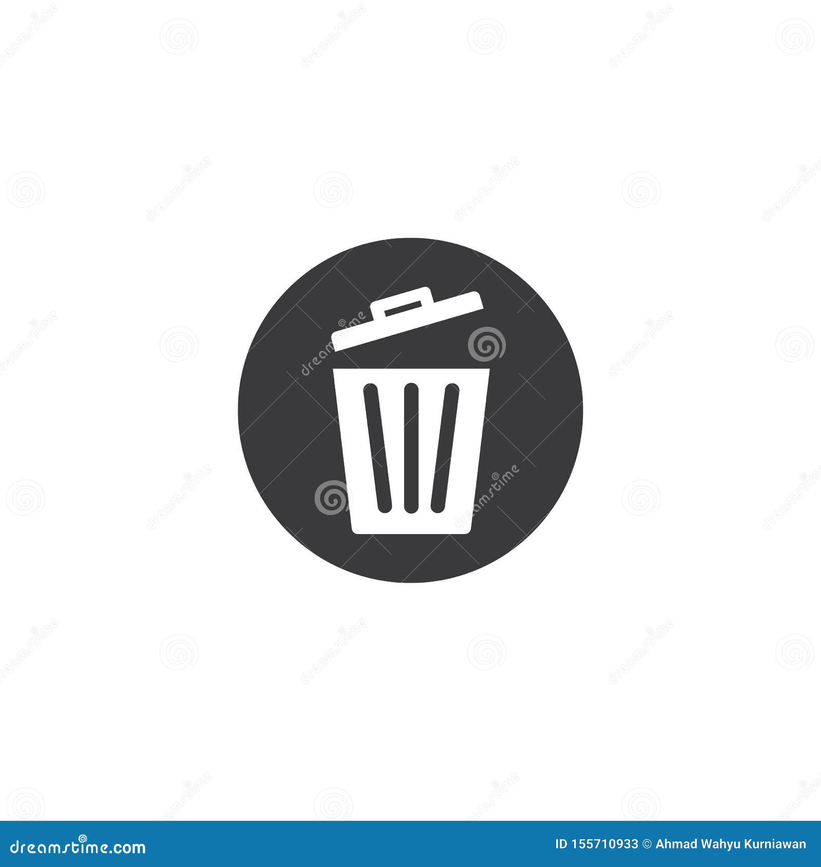 Trash basket icon stock vector. Illustration of vector - 155710933