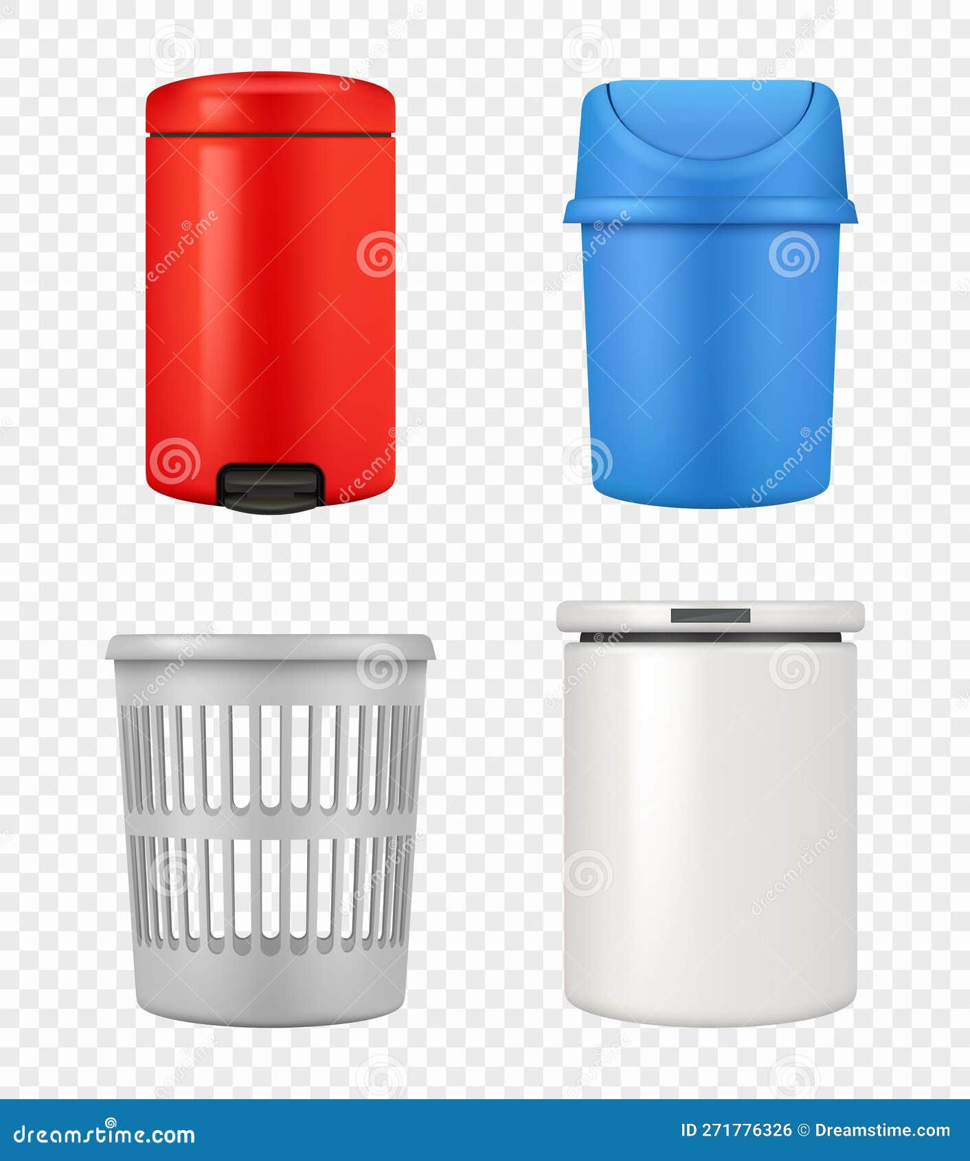 Trash Basket. Office Modern Containers for Garbage Decent Vector ...