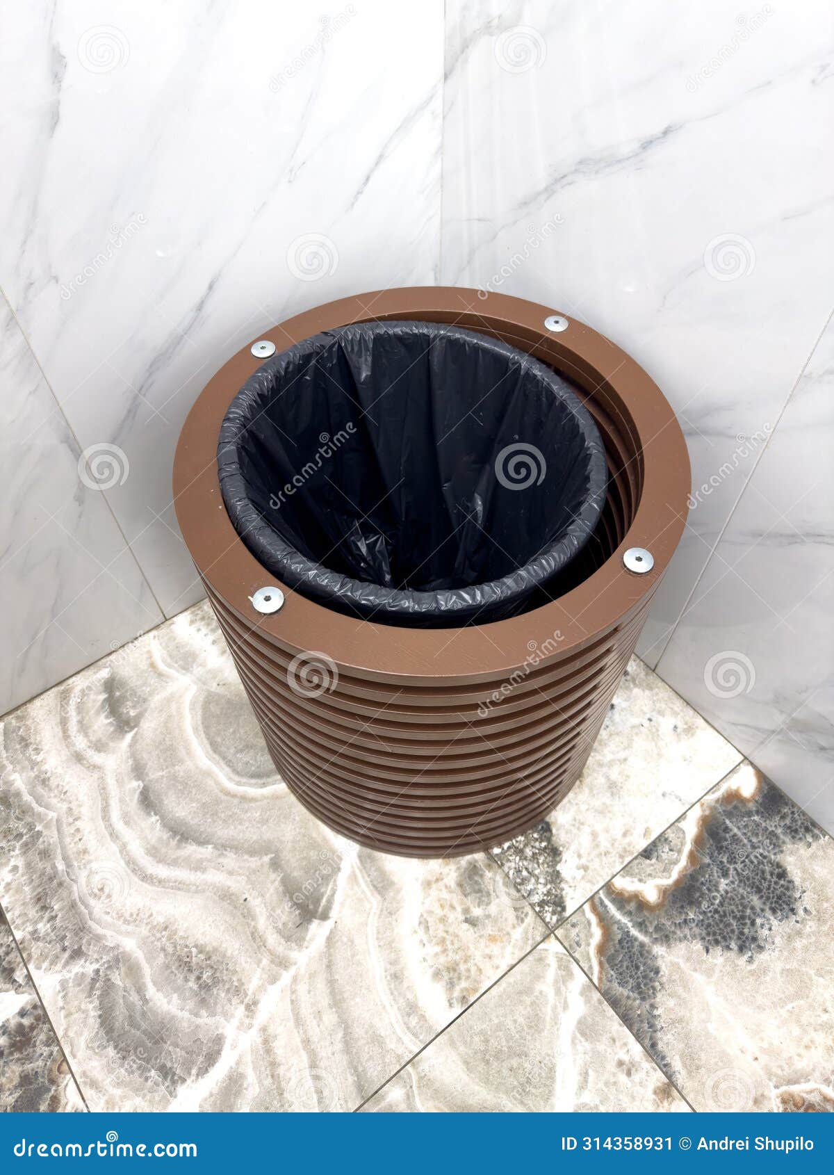 Trash Basket in the Restroom Stock Image - Image of clean, bathroom ...