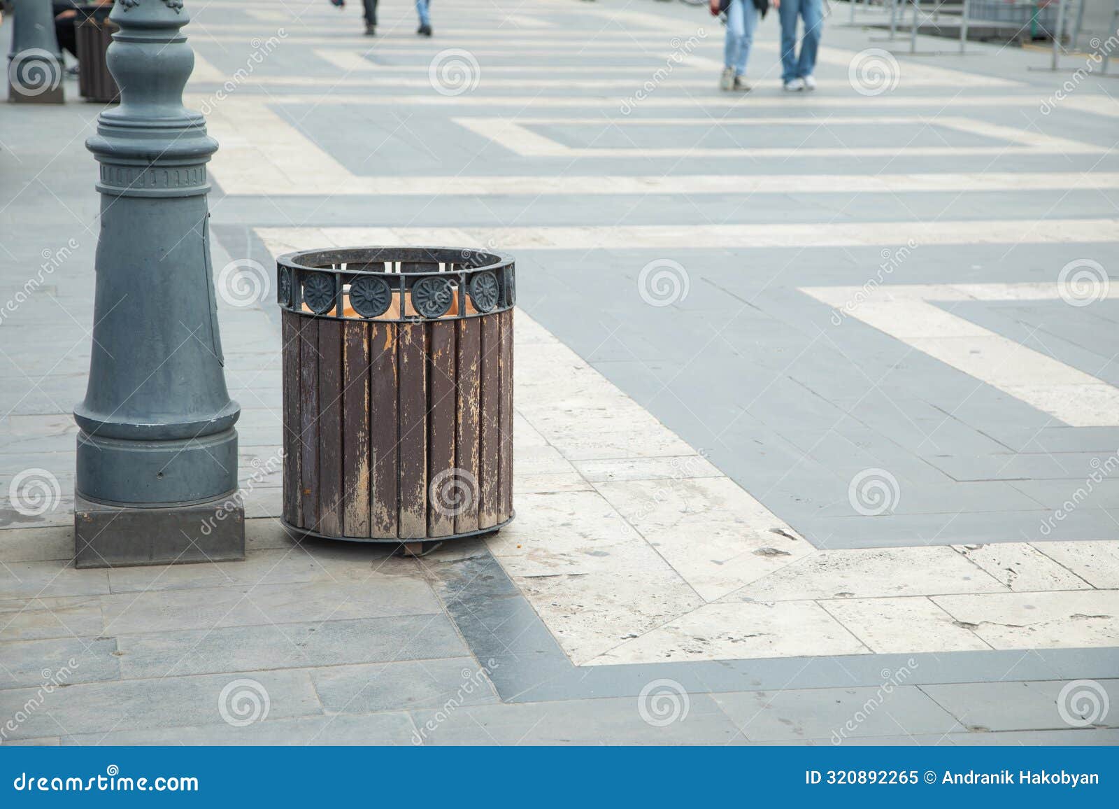 Trash Bin in the City Street Stock Image - Image of environment ...