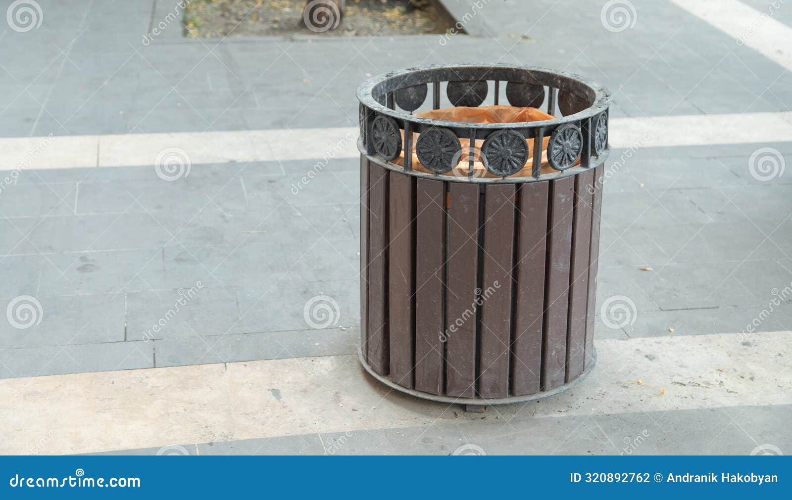 Trash Bin in the City Street Stock Photo - Image of waste, junk: 320892762