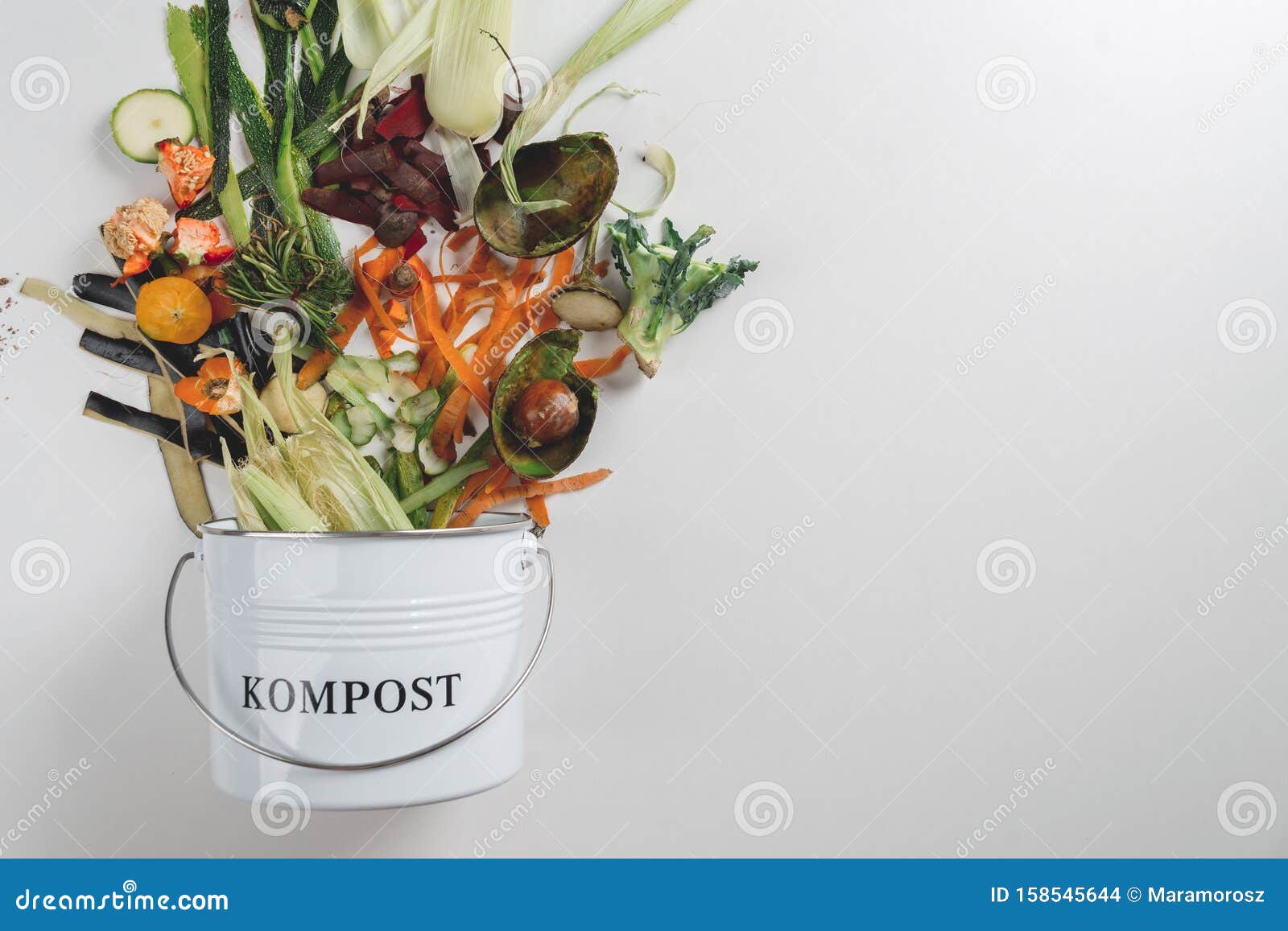 Trash Bin for Composting with Leftover from Kitchen Stock Photo - Image ...