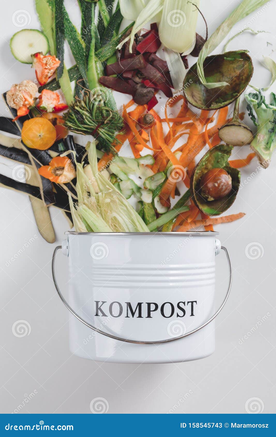 Trash Bin for Composting with Leftover from Kitchen Stock Image - Image ...