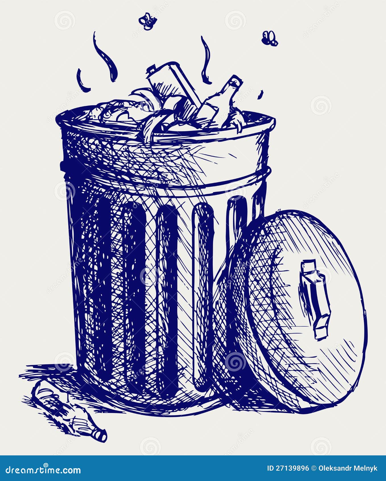 Trash Bin Full Of Garbage Royalty Free Stock Image Image 27139896