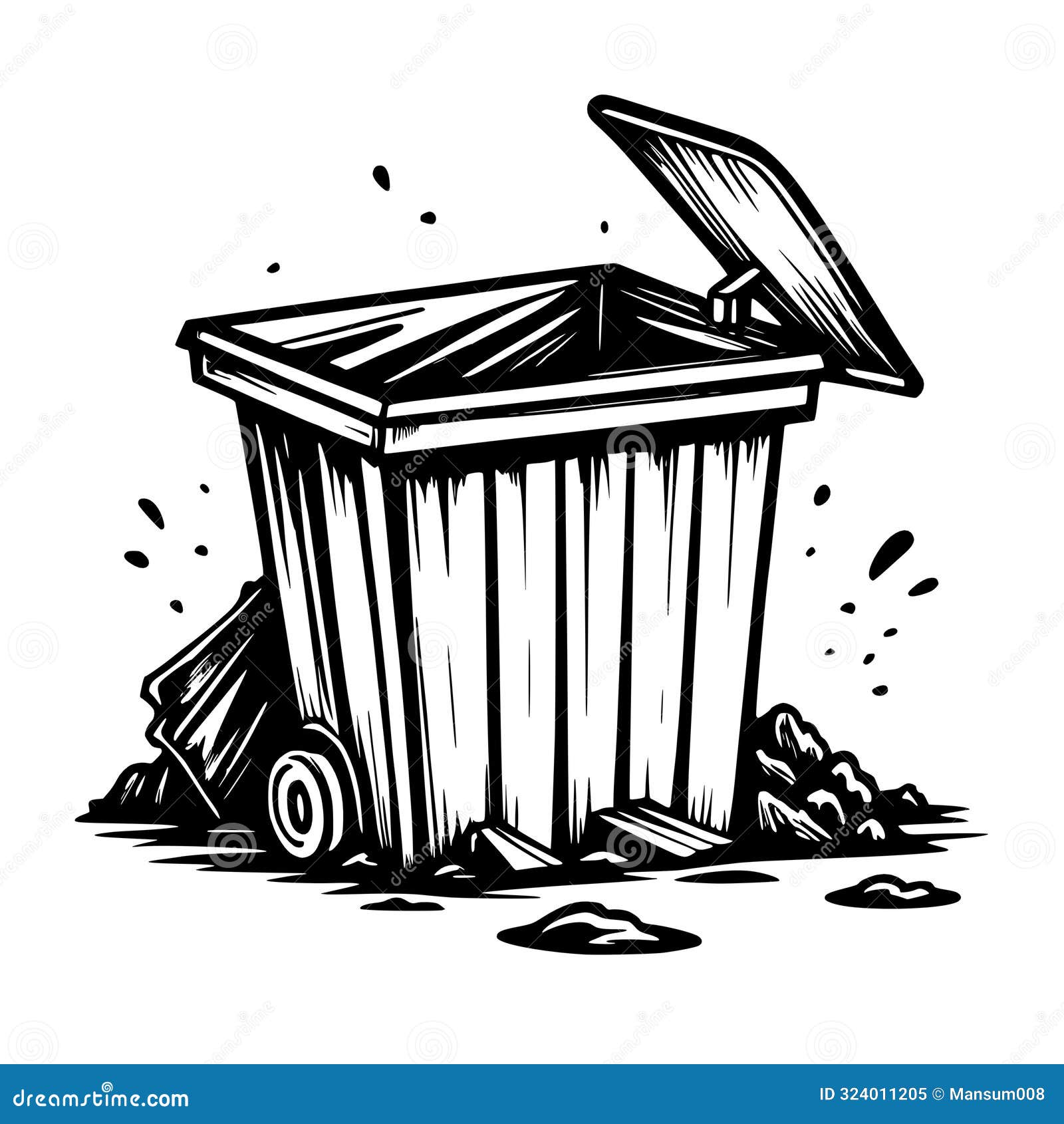 Trash Bin with Garbage Can. Illustration Stock Illustration ...