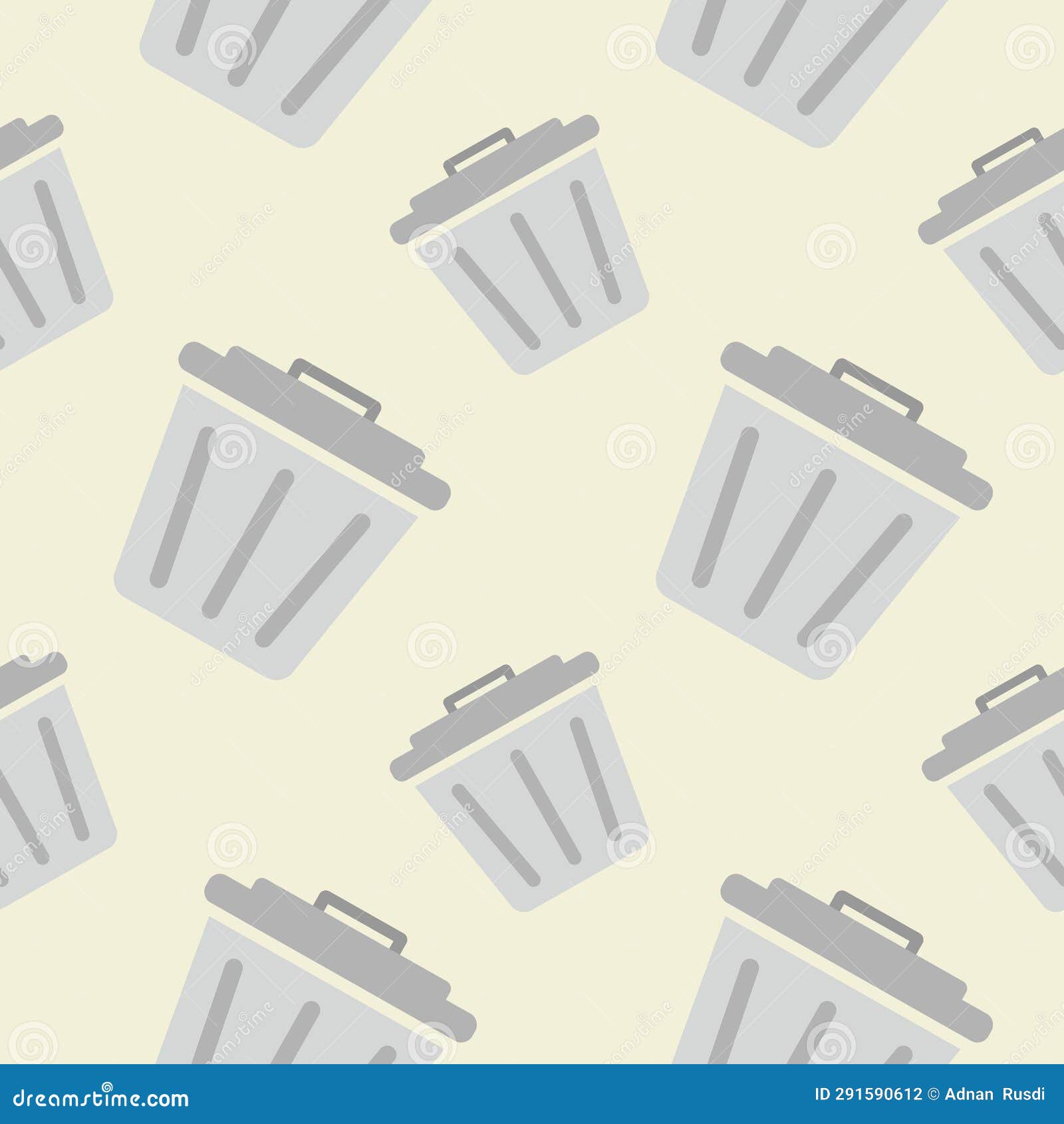Trash Bin Garbage Icon Seamless Pattern Background. Trash Bucket Vector ...