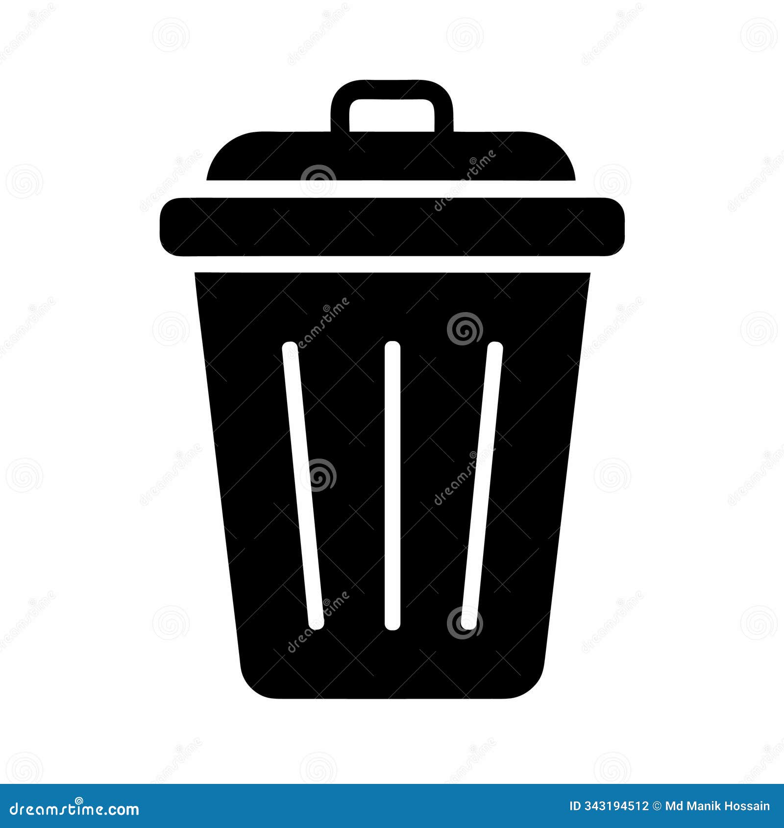 Trash Bin Icon is a Simple Graphic of a Waste Container, Stock ...