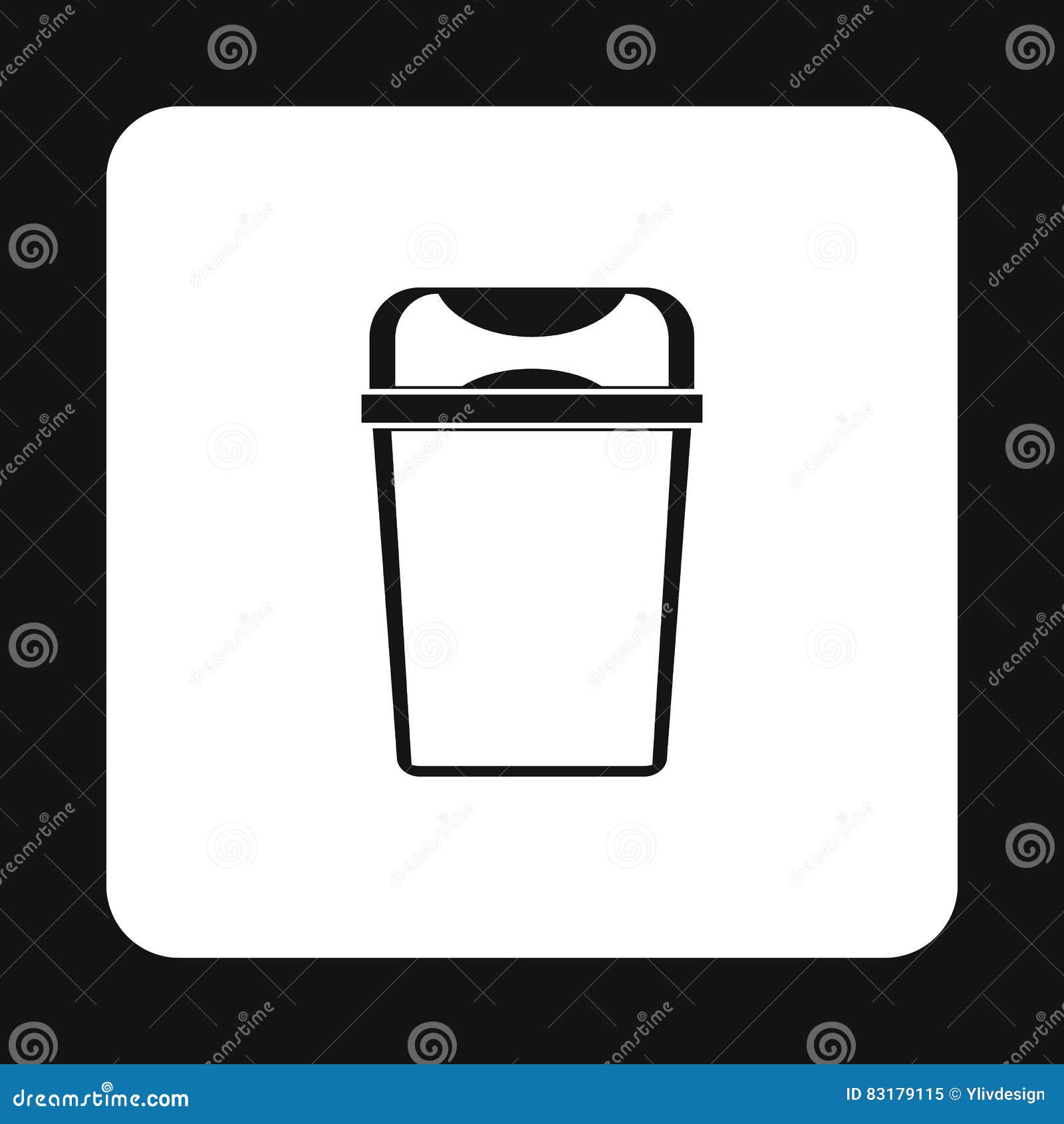 Trash Bin Icon, Simple Style Stock Vector - Illustration of equipment ...