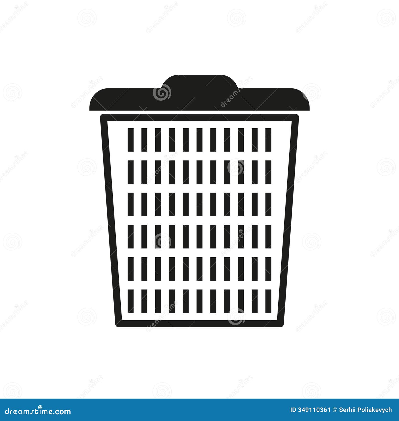 Trash Bin Icon. Waste Container Vector. Garbage Disposal Symbol. Simple Black Silhouette Stock ...