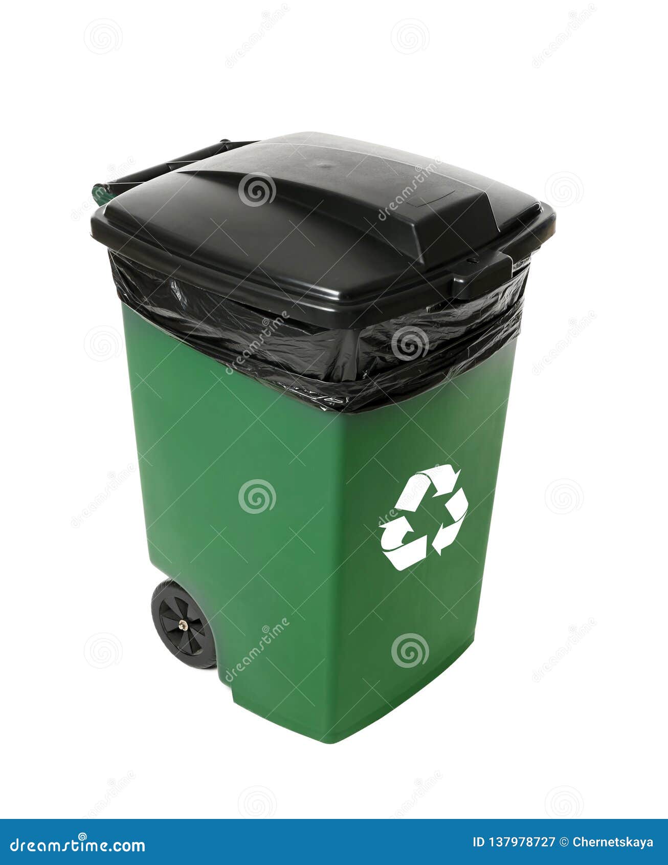 Trash Bin on White. Waste Recycling Stock Image - Image of clean ...