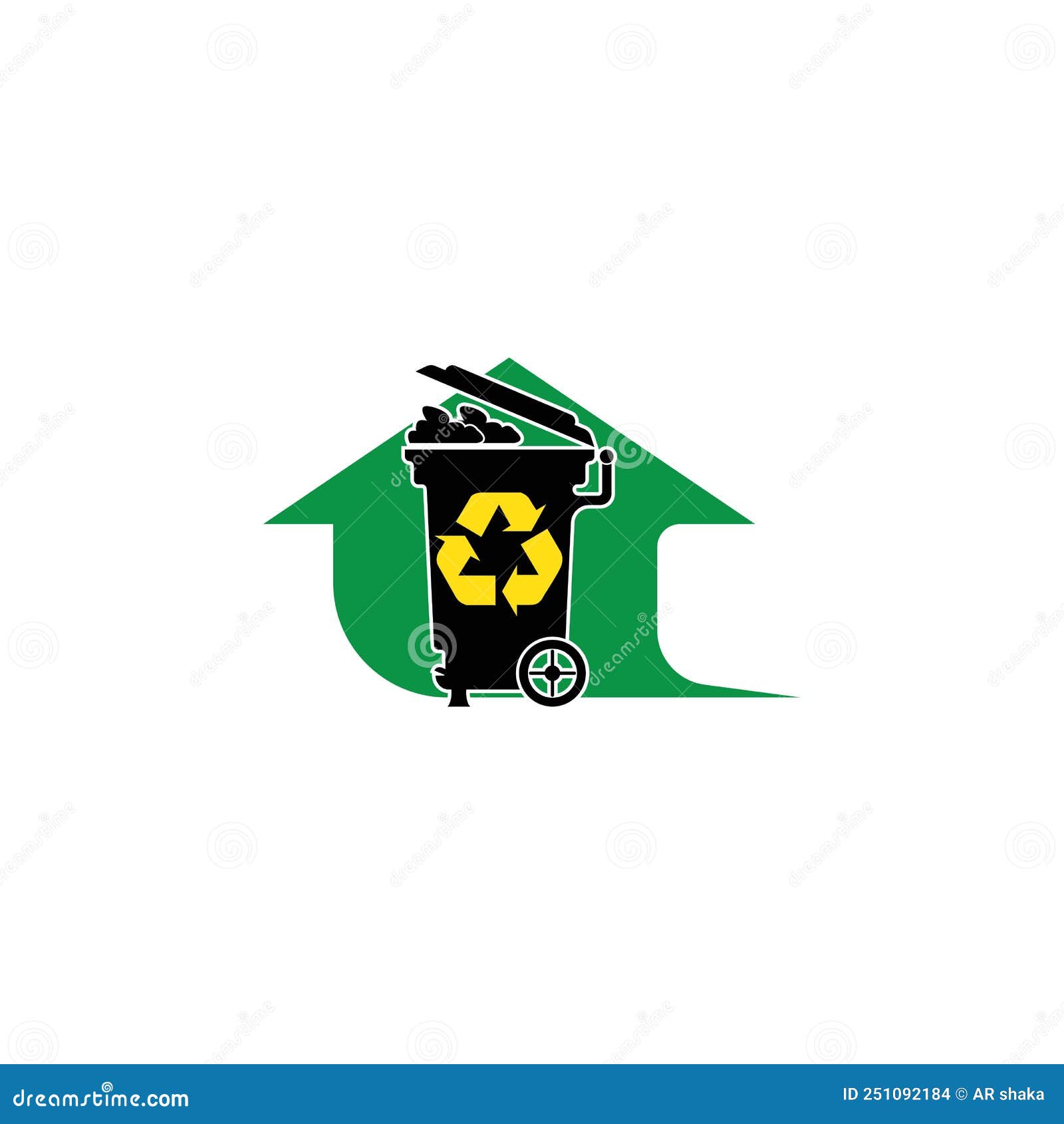 Trash Bin Logo Icon Vector Template Stock Vector - Illustration of ...