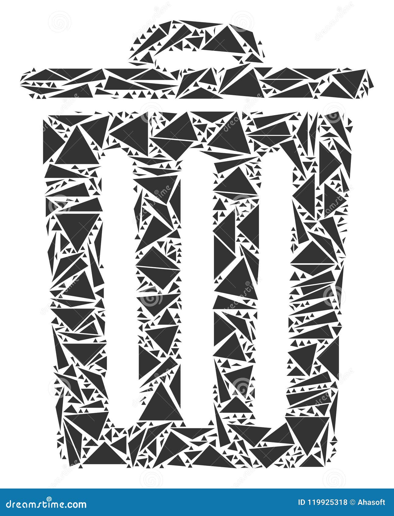 Trash Bin Collage of Triangles Stock Vector - Illustration of delete ...