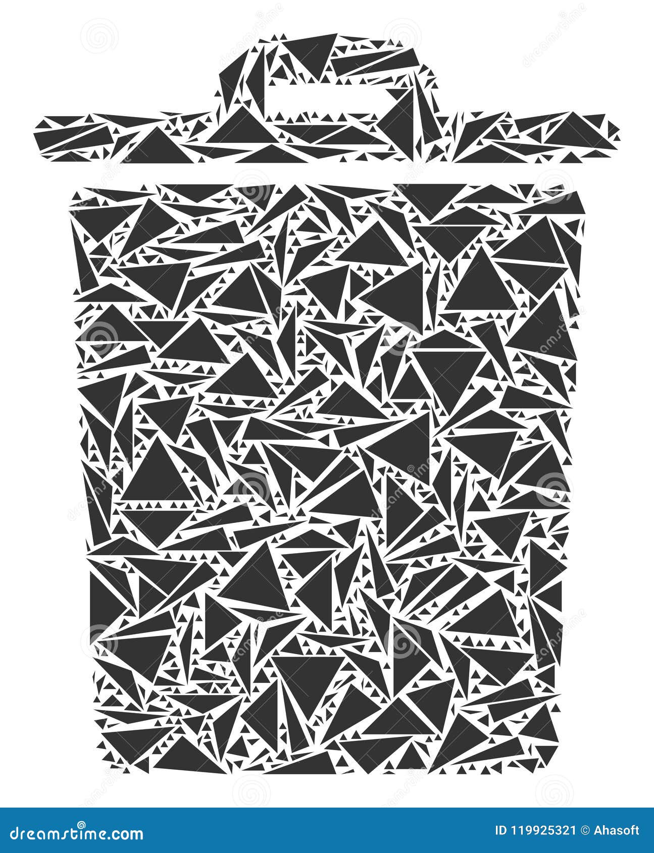 Trash Bin Mosaic of Triangles Stock Vector - Illustration of basket ...