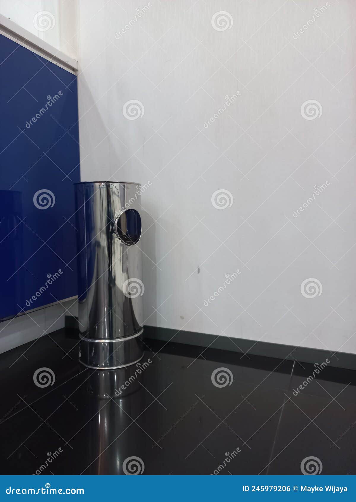 A Trash Bin in One Corner of an Office Stock Photo - Image of glass ...
