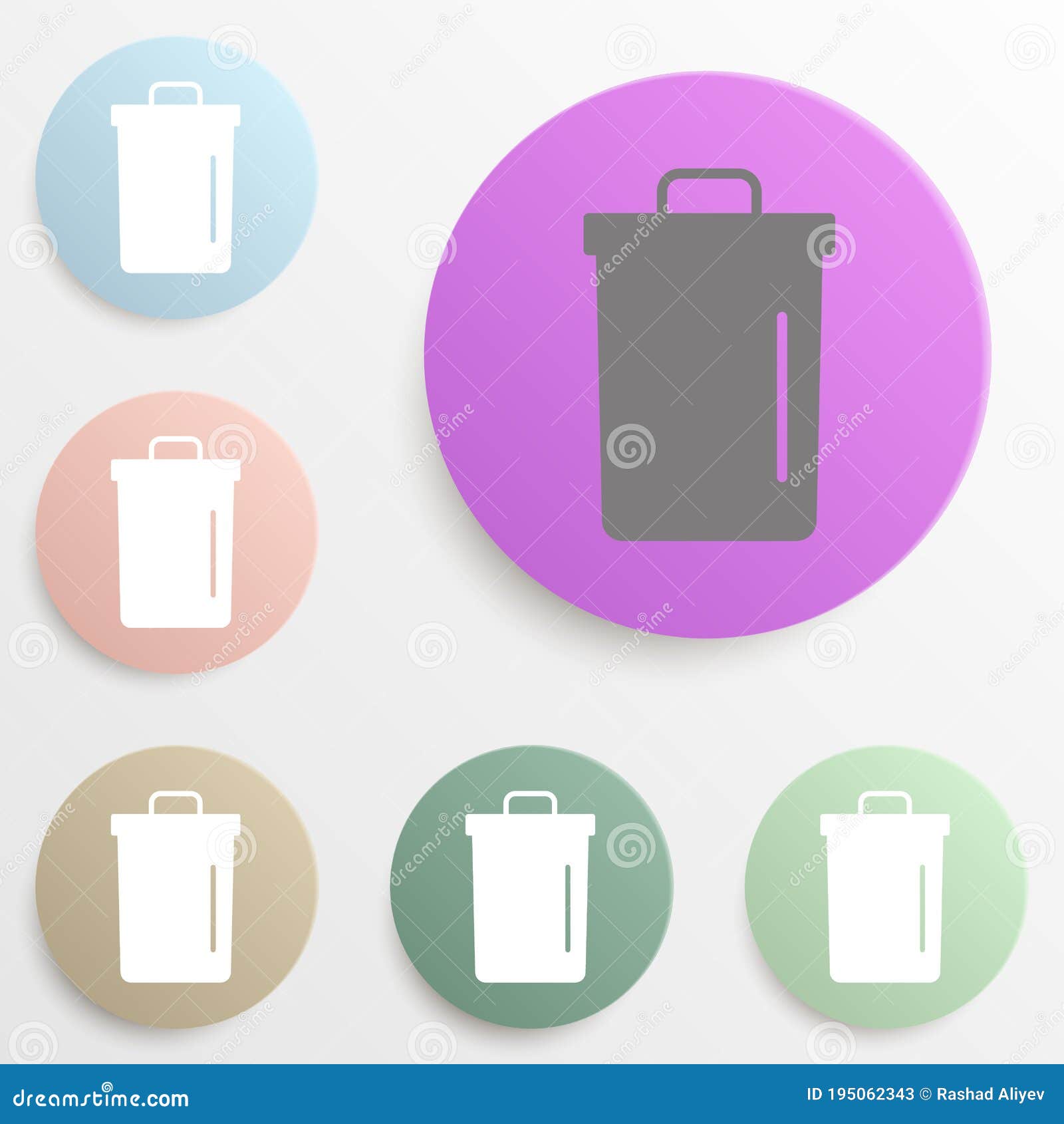 Trash Bin Open Badge Color Set. Simple Glyph, Flat Vector of Web Icons ... Trash Bin Open Badge Color Set. Simple Glyph, Flat Vector of Web Icons ...