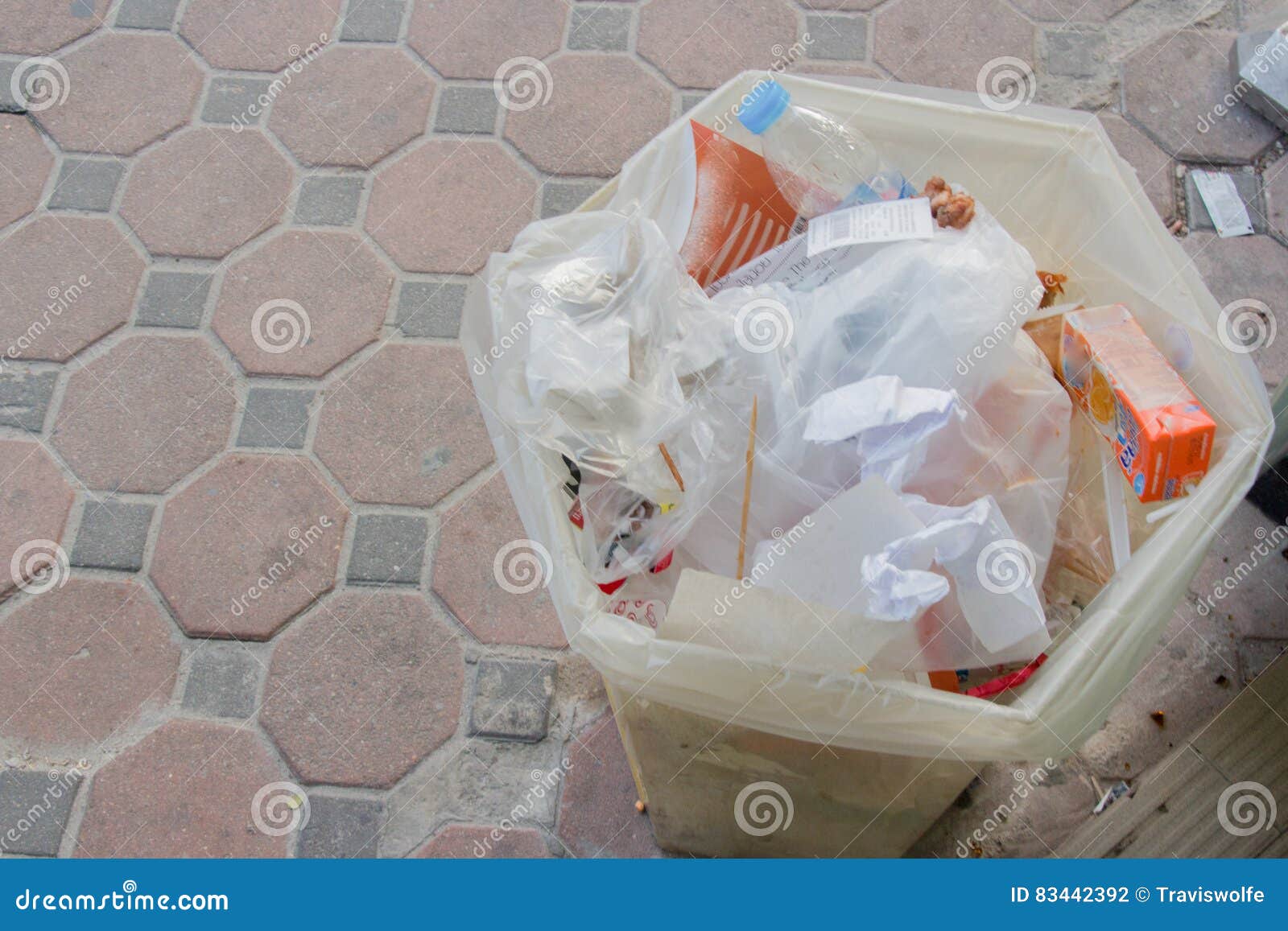 Trash Bin Outside of a Store Where People Pitch Assorted Trash ...