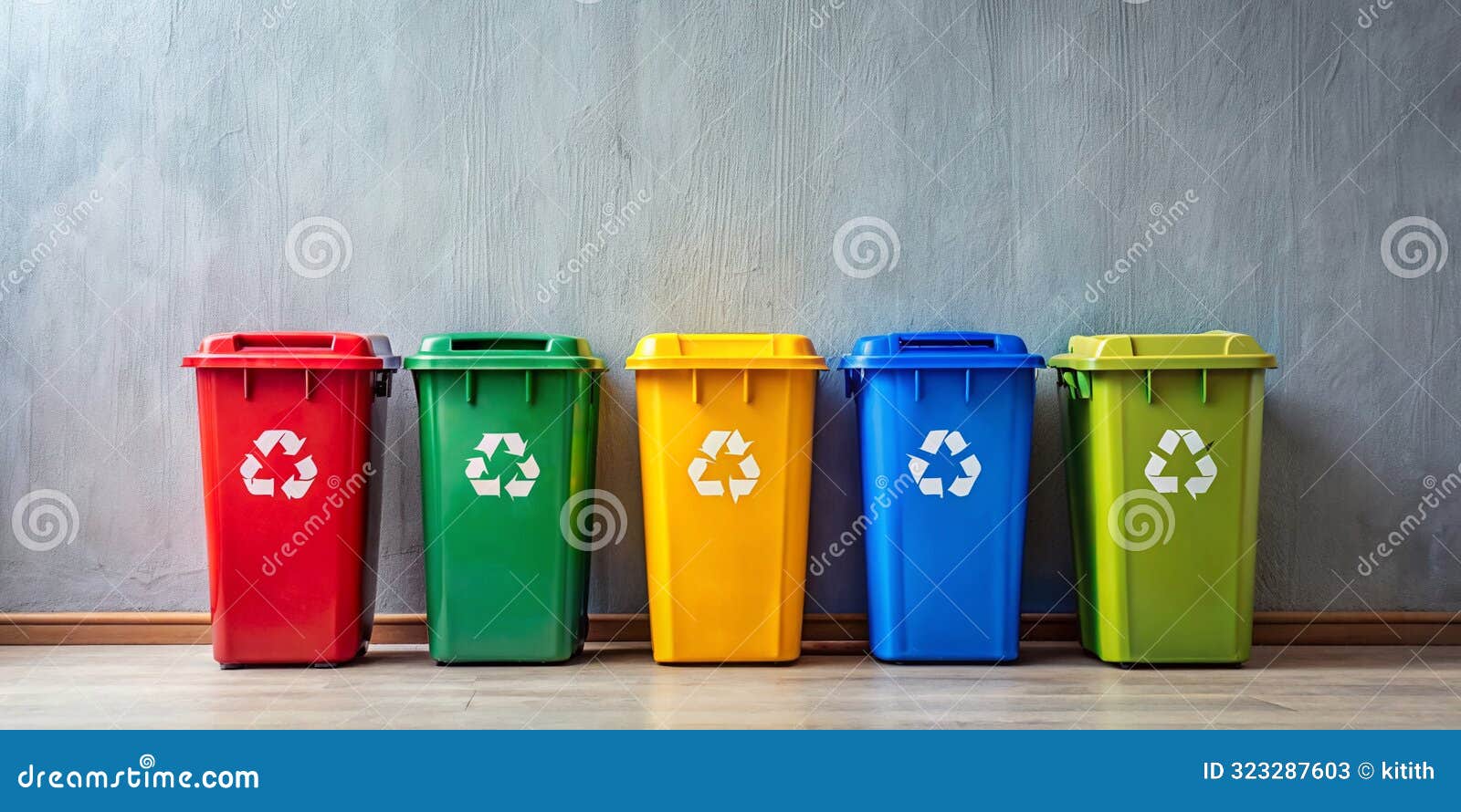 Trash Bin for Separate Garbage Collection Different Colors and ...