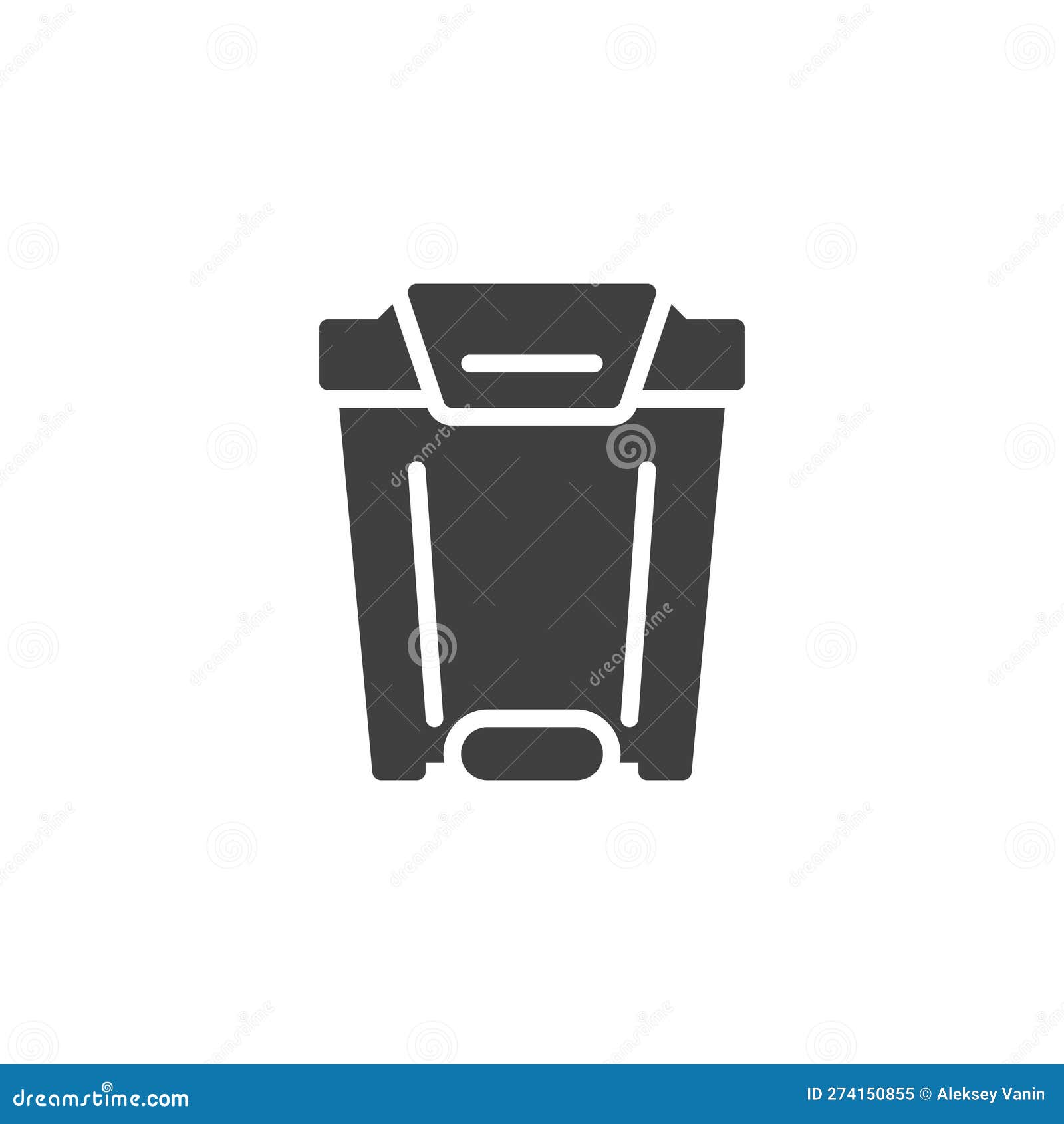 Trash bin vector icon stock vector. Illustration of sign - 274150855