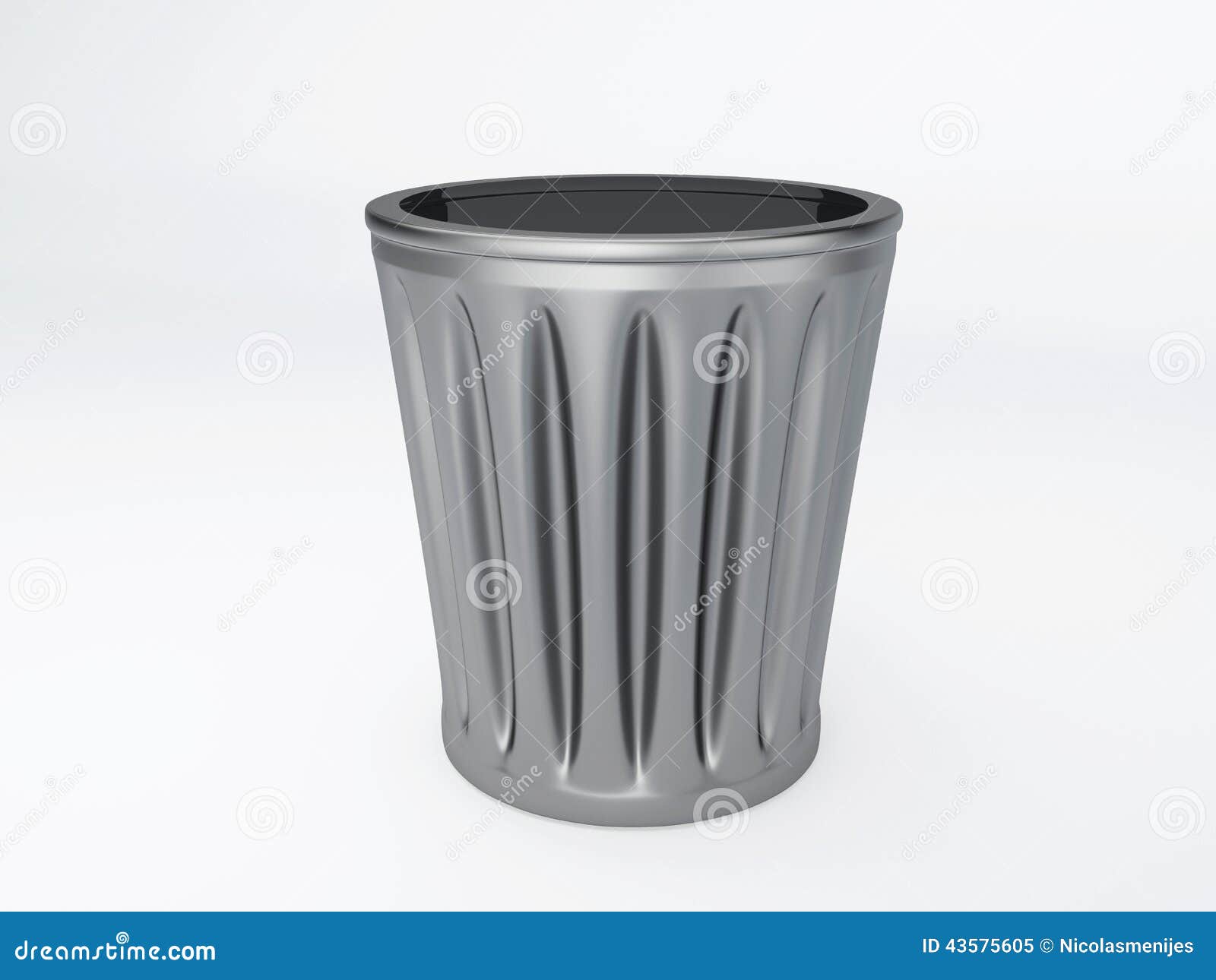 Trash Bin on White Background Stock Illustration - Illustration of ...