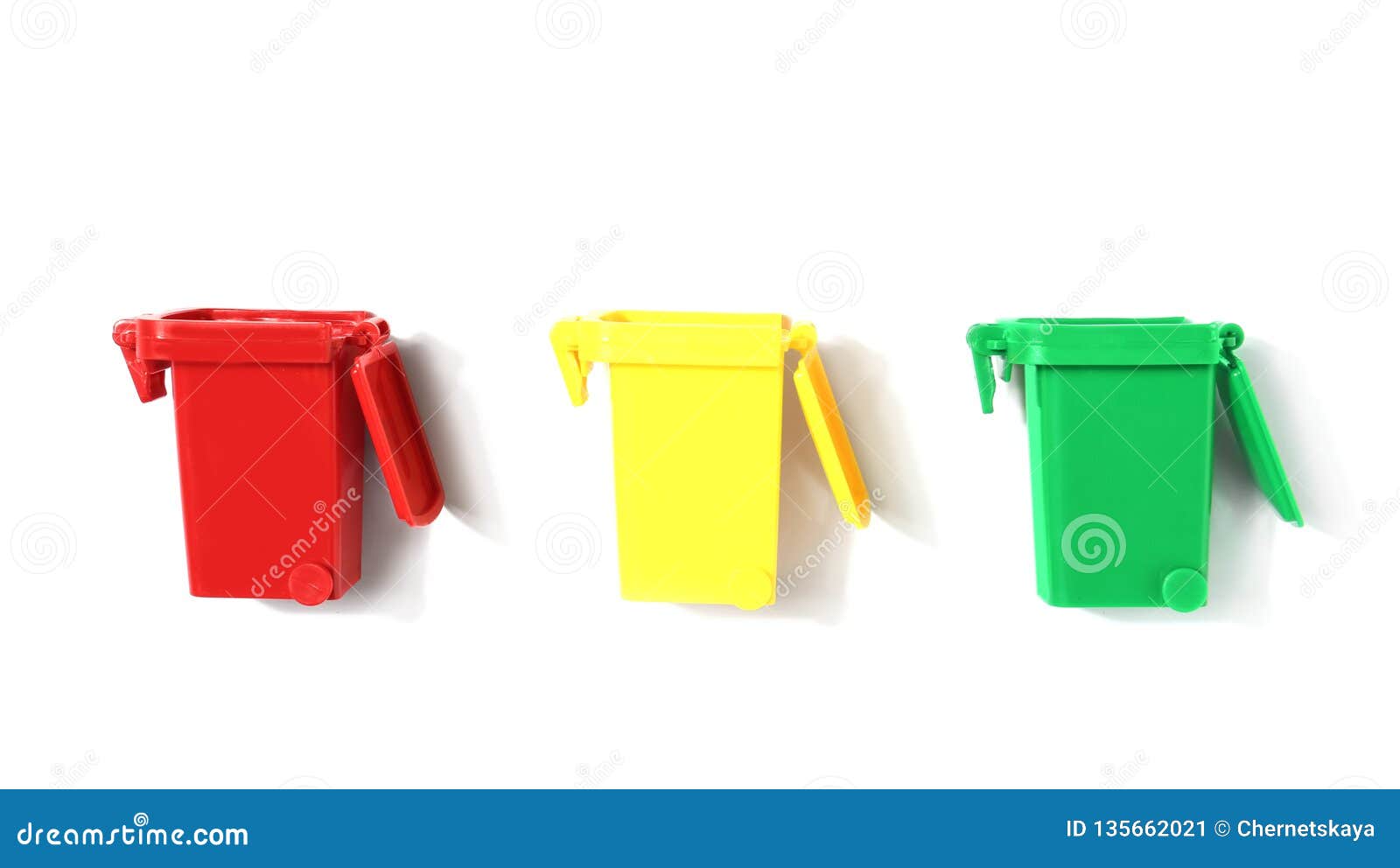 Trash Bins Isolated on White, Top View. Stock Image - Image of material ...