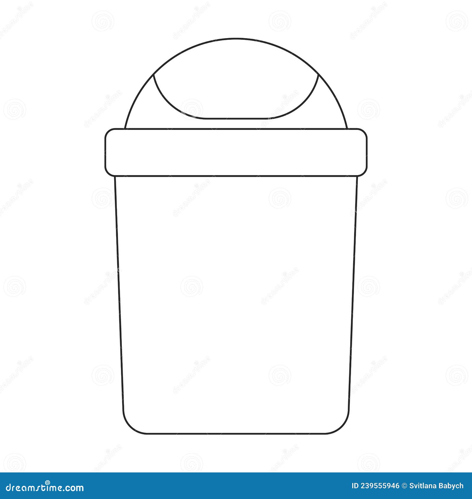 Trash Box Vector Icon.Outline Vector Icon Isolated on White Background ...
