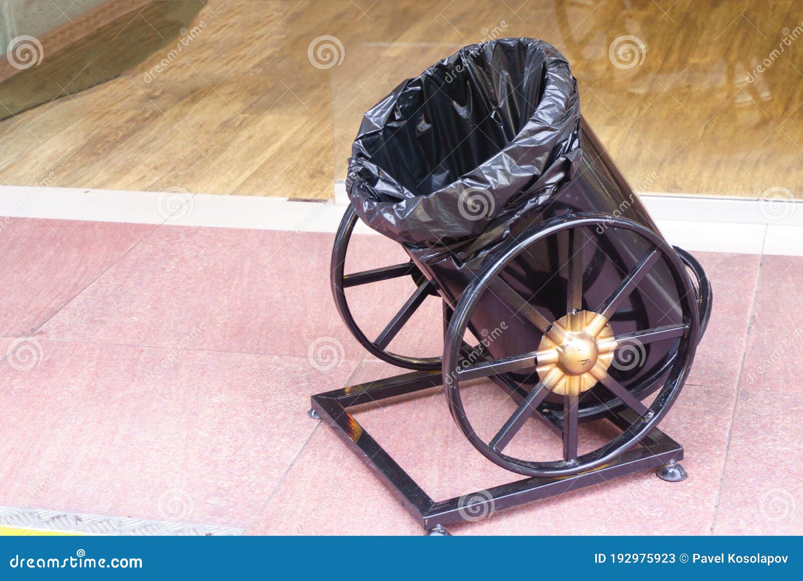 Trash Bucket with Plastic Bag Stock Image - Image of clean, garbage ...