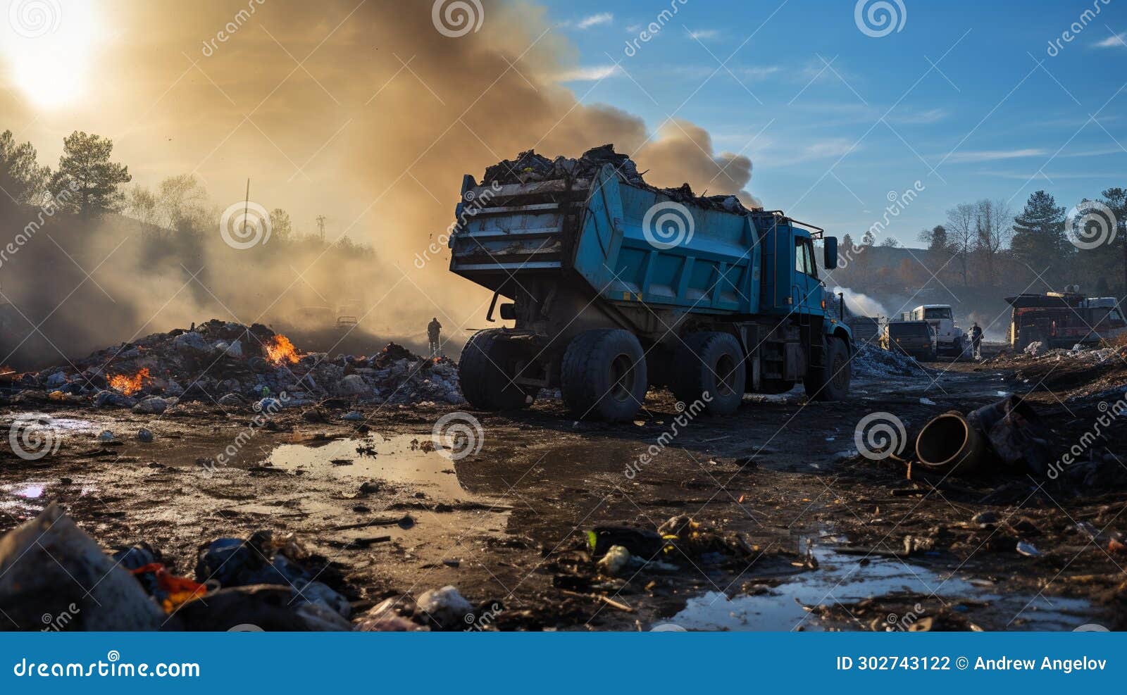 Trash Burning. Air Pollution. Environmental Contamination. Illegal Junk ...