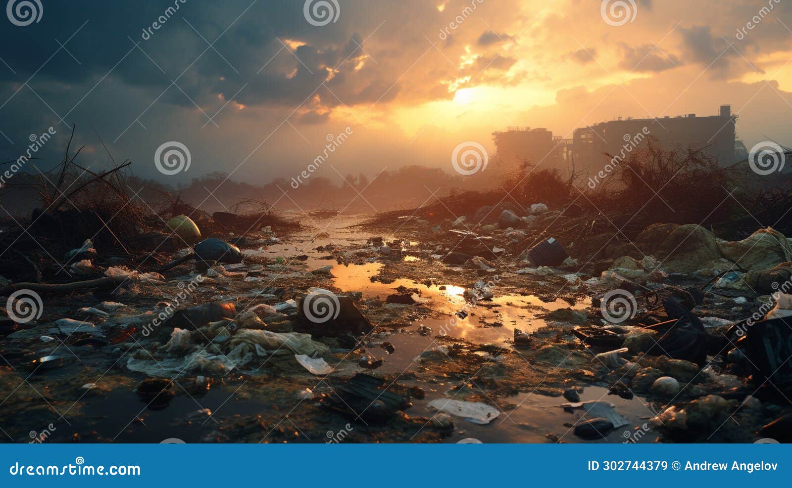 Trash Burning. Air Pollution. Environmental Contamination. Illegal Junk ...