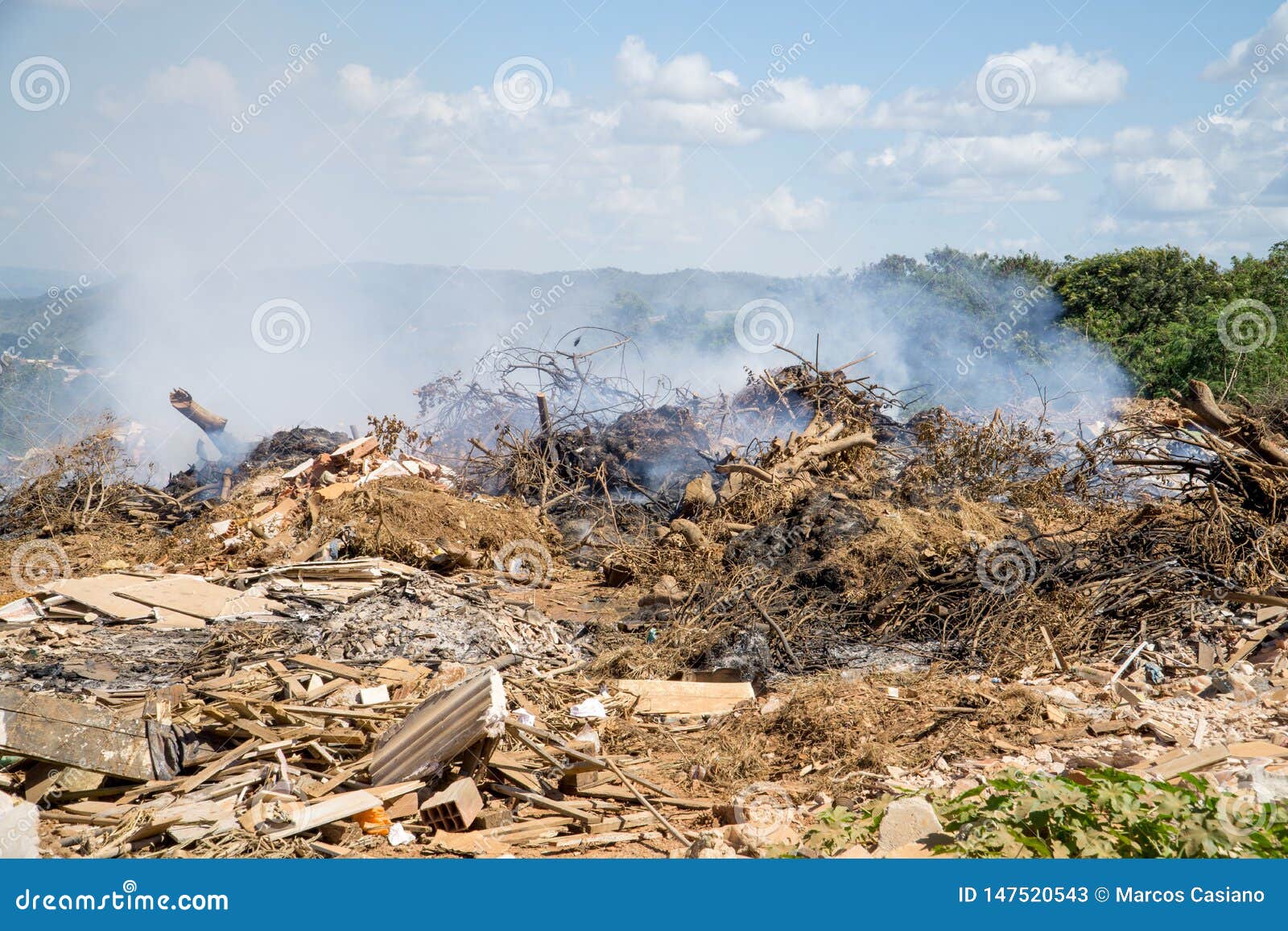 Trash Burning at a City Dump Stock Image - Image of burning, nature ...