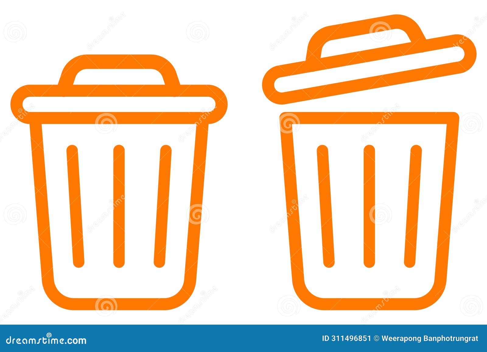 Trash Can Icon for Keep Clean of the Area, Delete Button on Technology ...