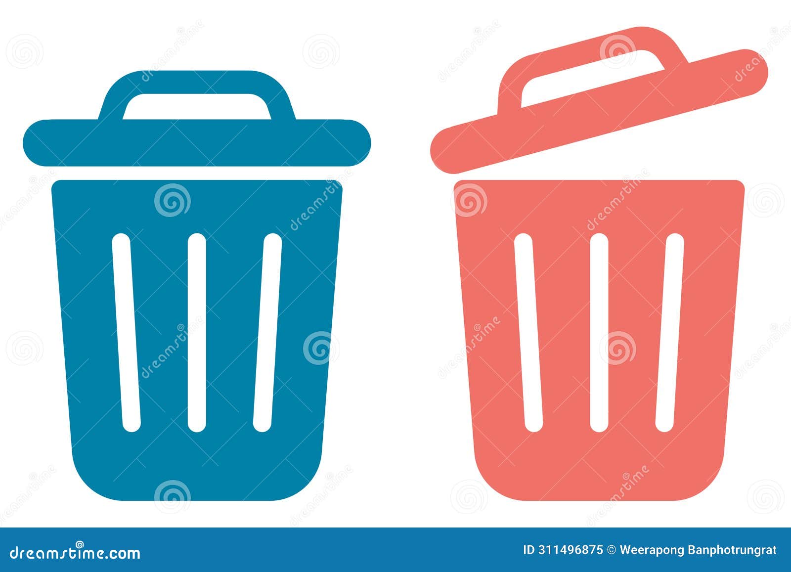 Trash Can Icon for Keep Clean of the Area, Delete Button on Technology ...