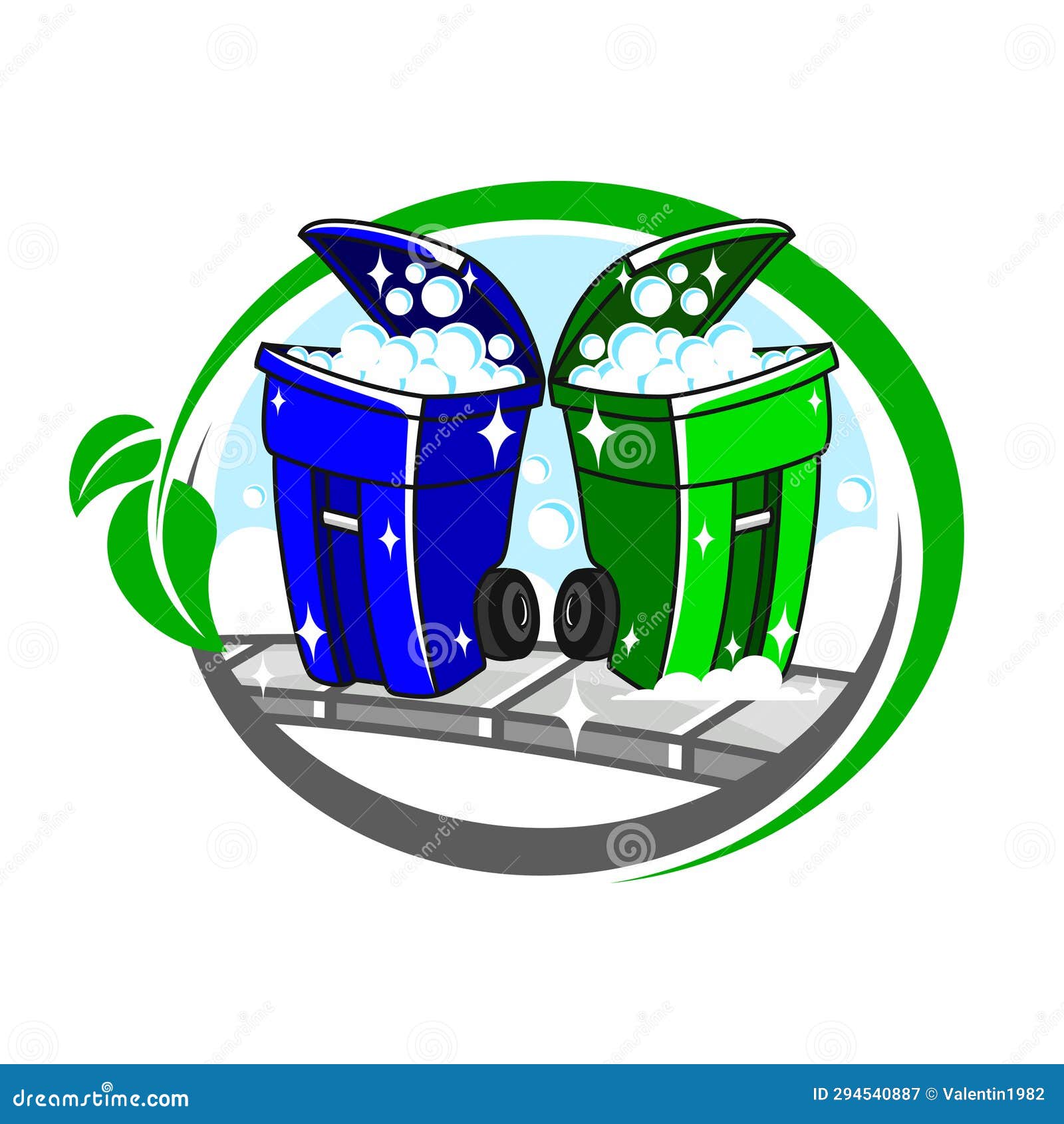 Trash Can Bin Cleaning Logo Stock Illustration - Illustration of ...