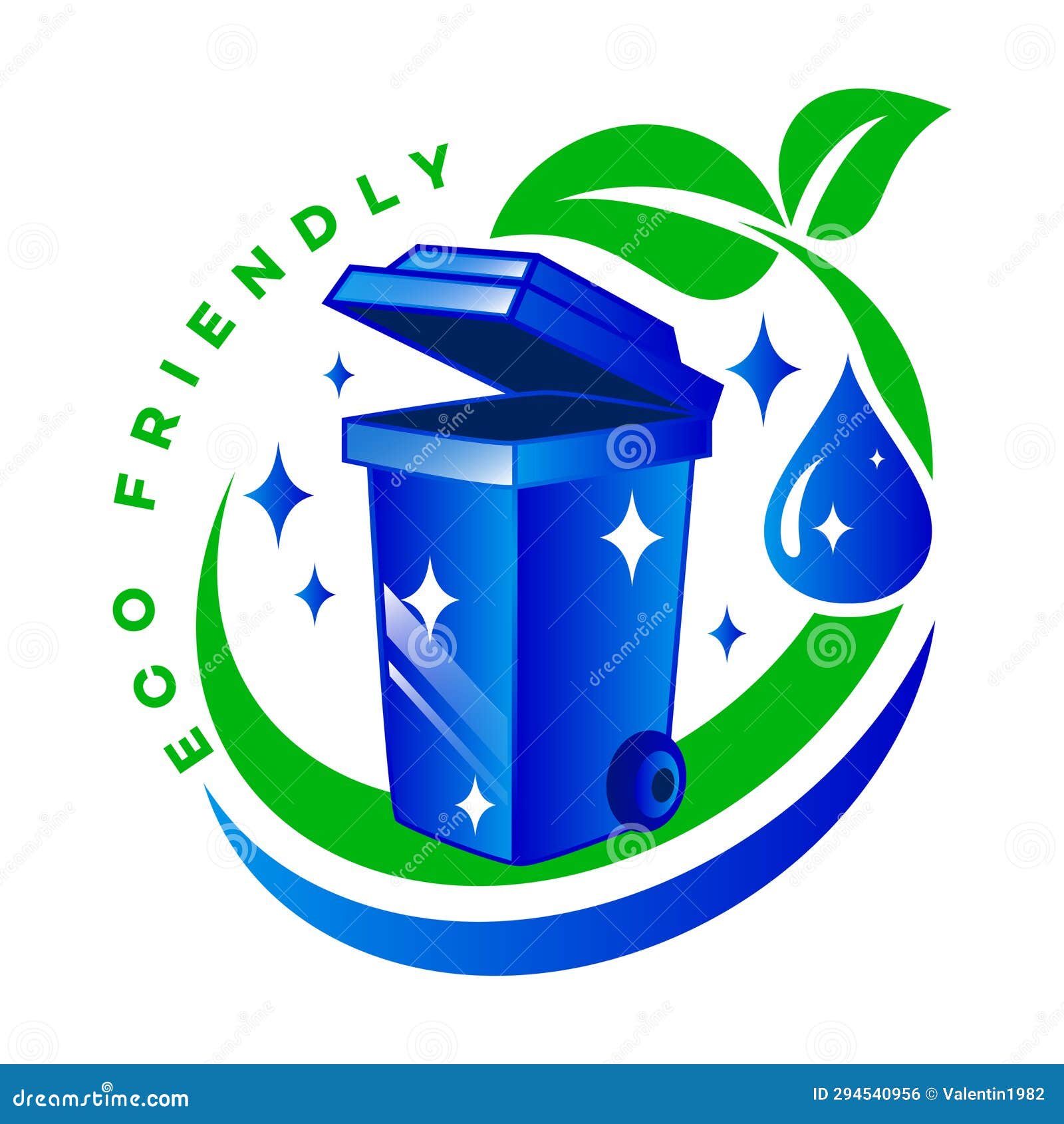 Trash Can Bin Cleaning Logo Stock Vector - Illustration of cycle ...