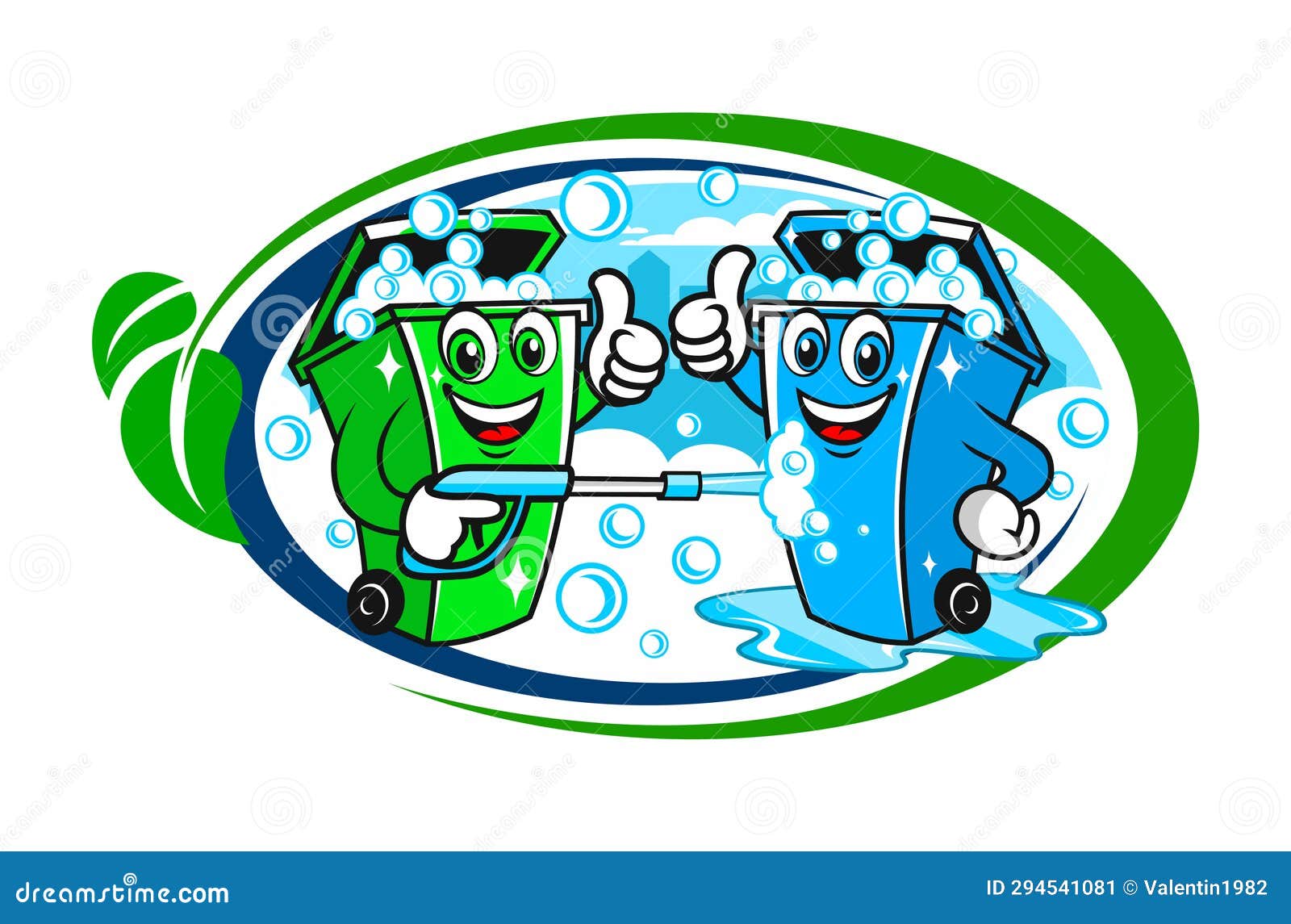 Trash Can Bin Cleaning Logo Stock Vector - Illustration of clean, cute ...