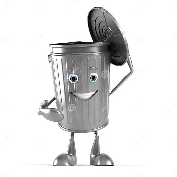 Trash can character stock illustration. Illustration of hole - 28962585