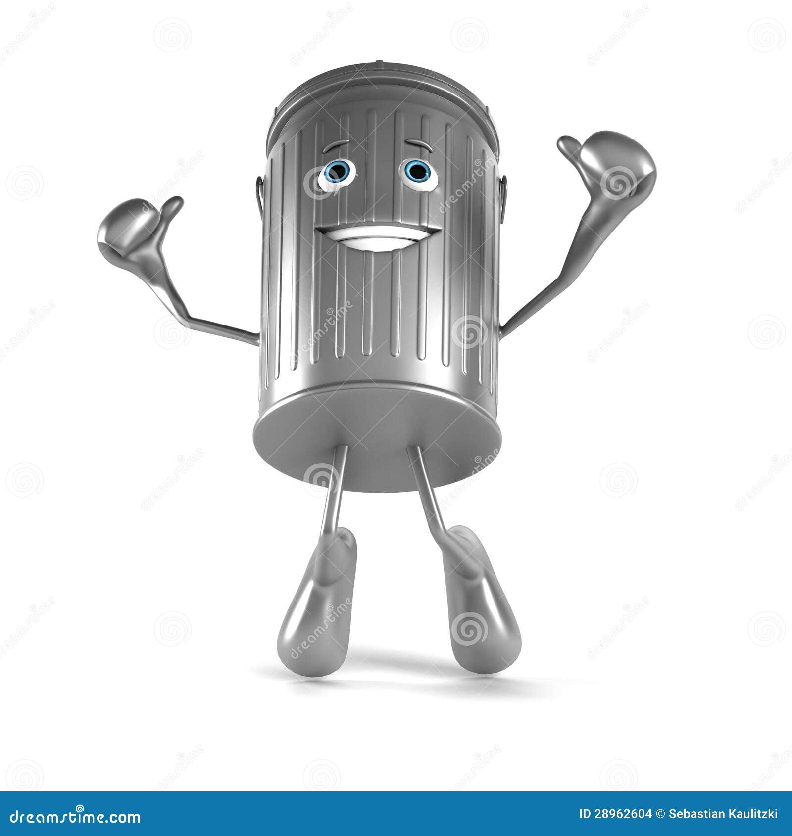 Trash can character stock illustration. Illustration of rubbish - 28962604