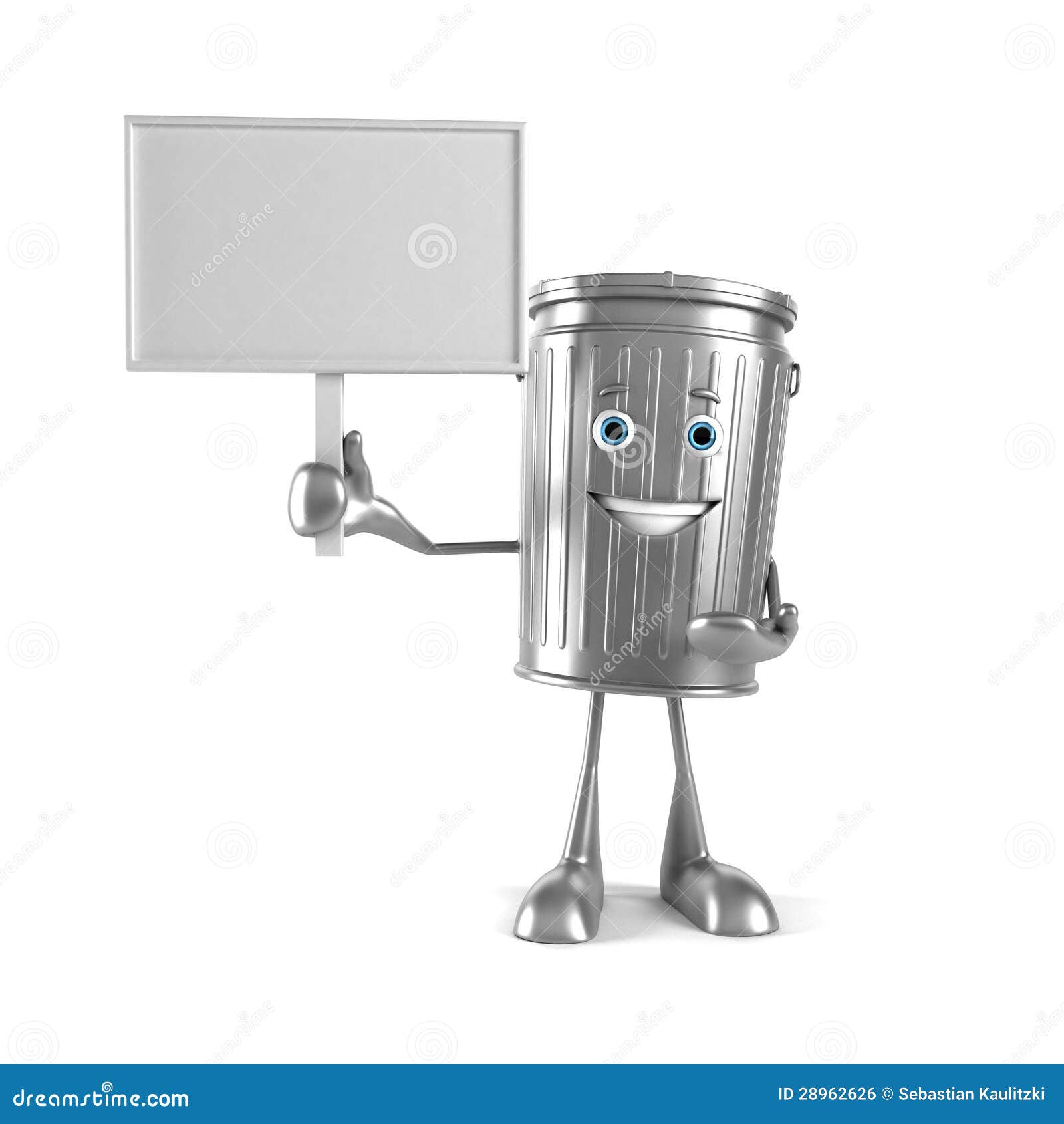 Trash can character stock illustration. Illustration of trash - 28962626