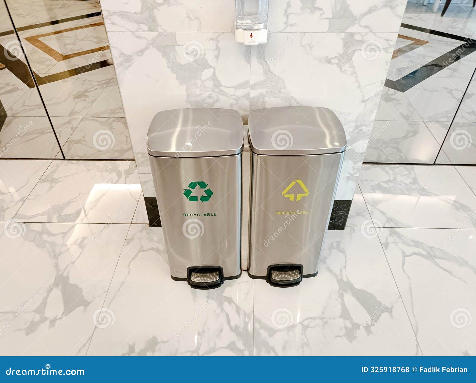 Trash Can with Compartments Based on Categories for Recycling in Front ...