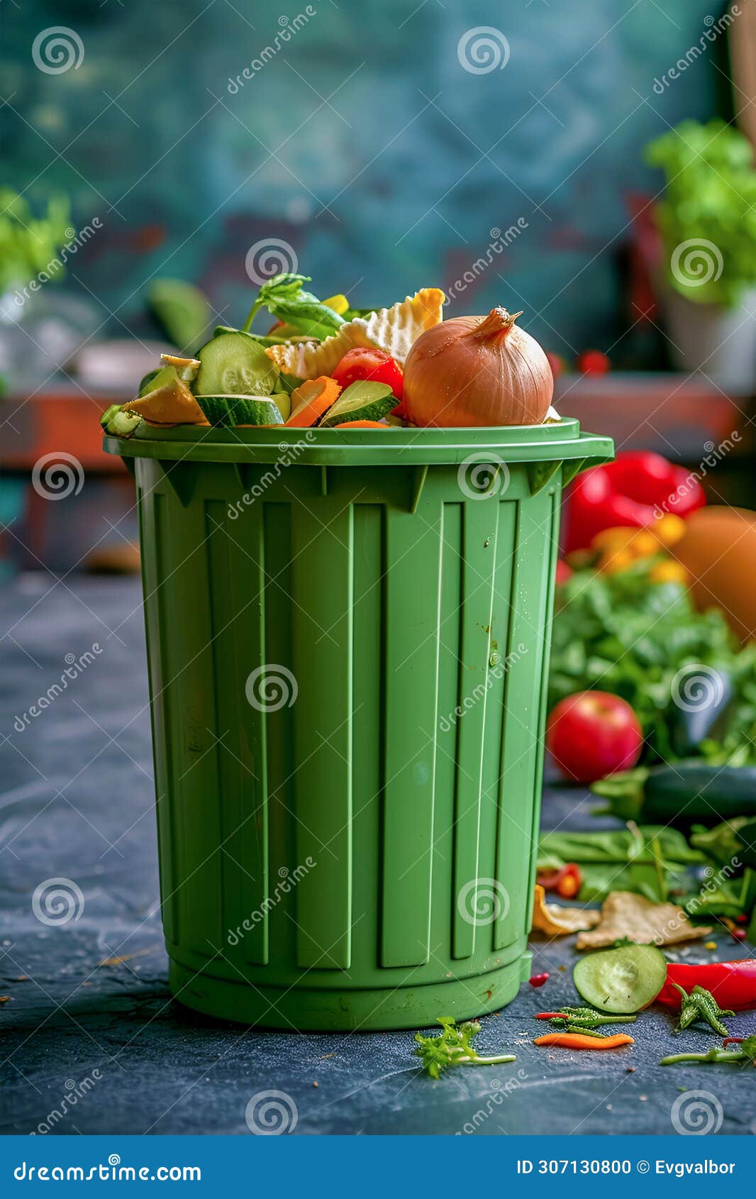 The Trash Can is Completely Filled with Vegetable and Fruit Peelings ...
