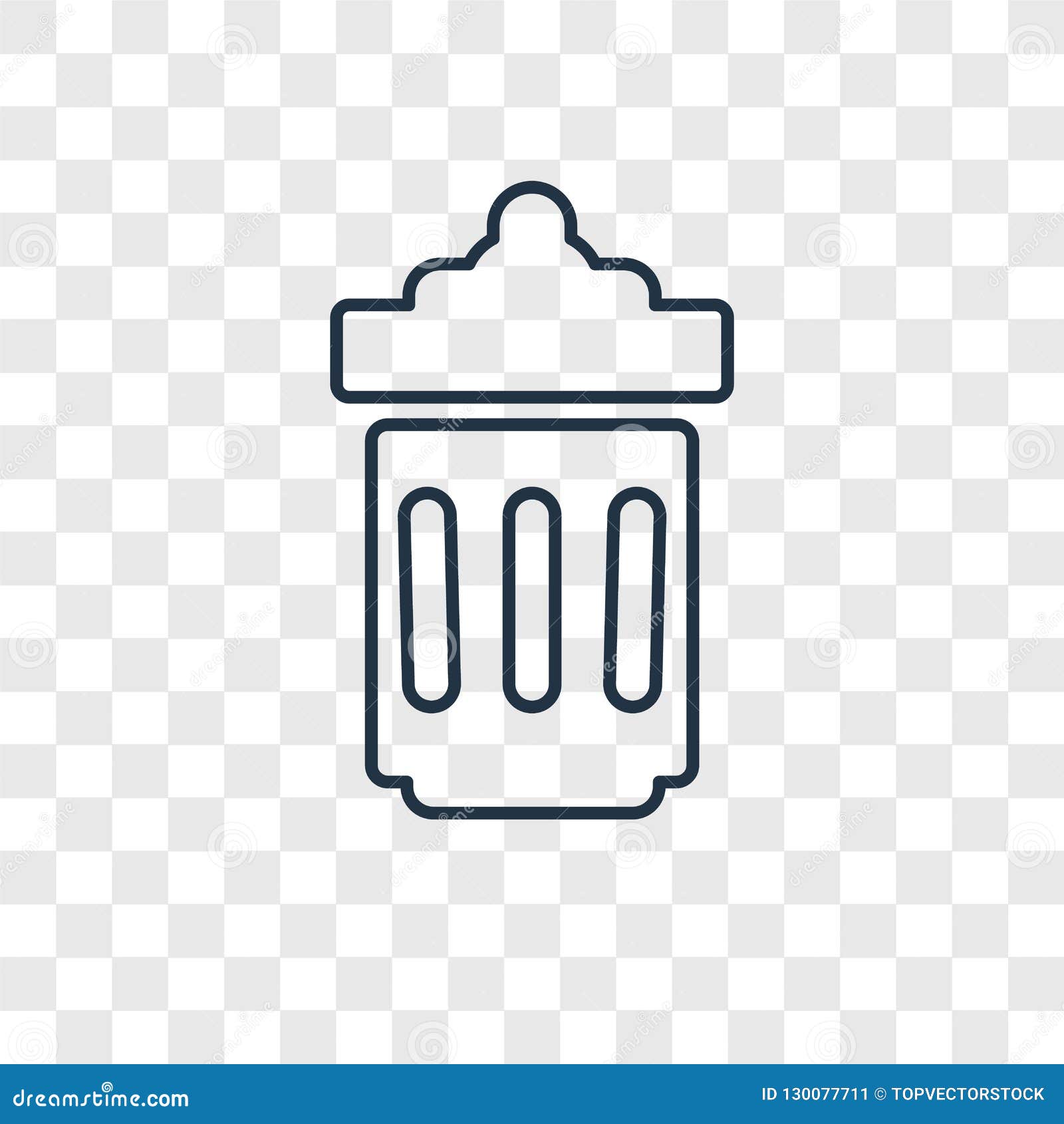 Trash Can Concept Vector Linear Icon Isolated on Transparent Background ...