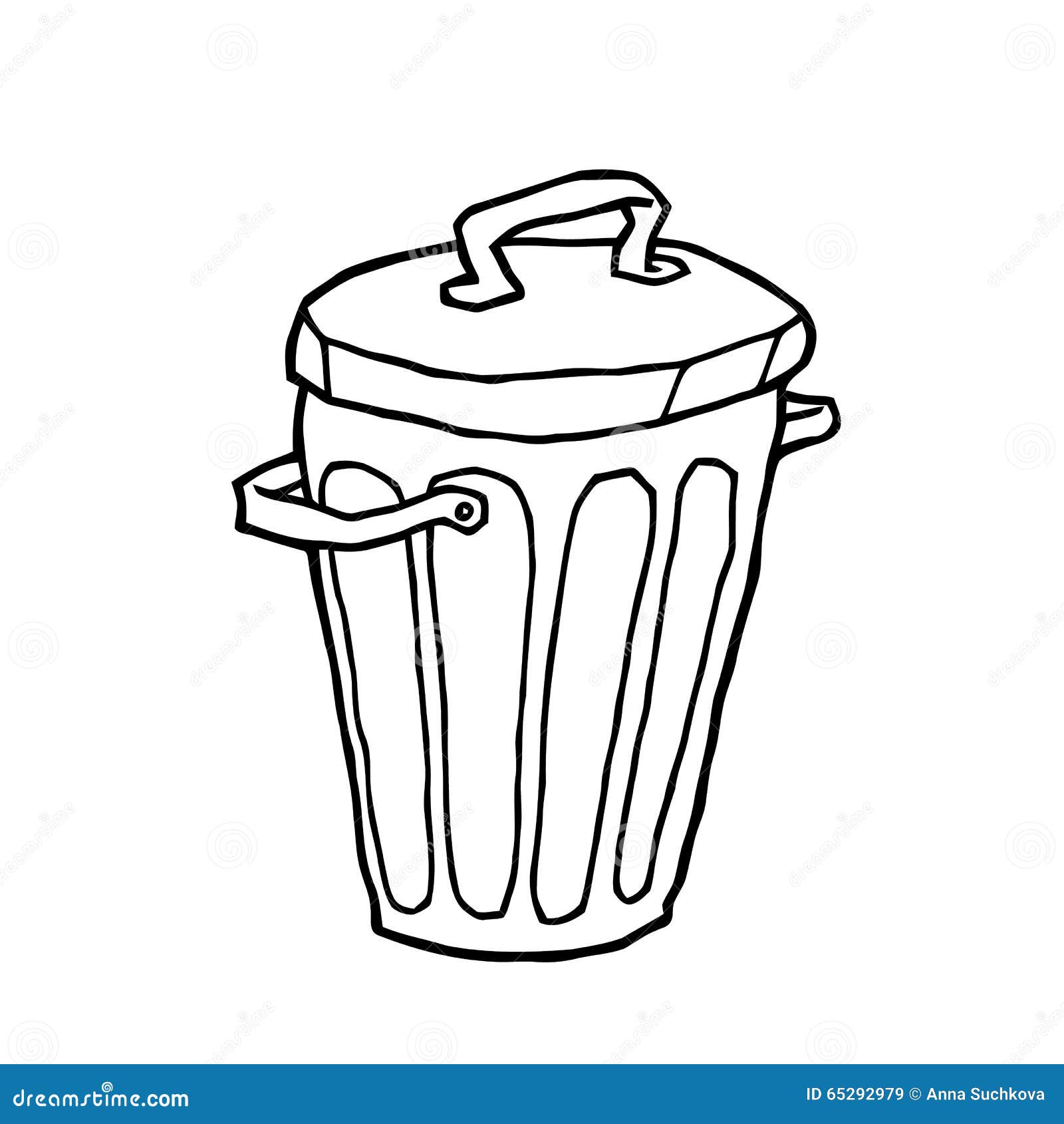 Trash can stock vector. Illustration of dumpster, drawing - 65292979