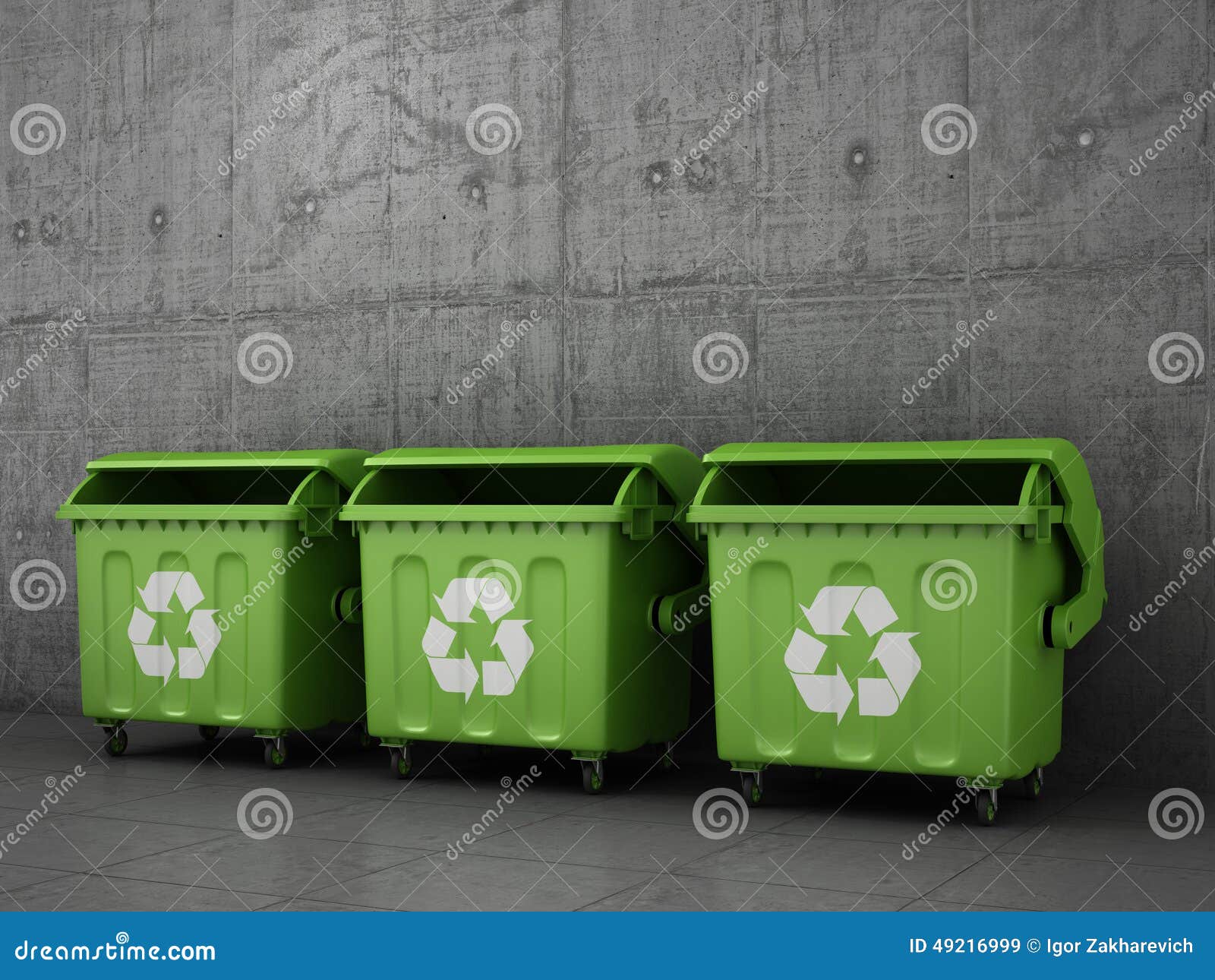 Trash Can Dustbins Garbage Rubbish Bins Outside Trash Can Against Brick ...