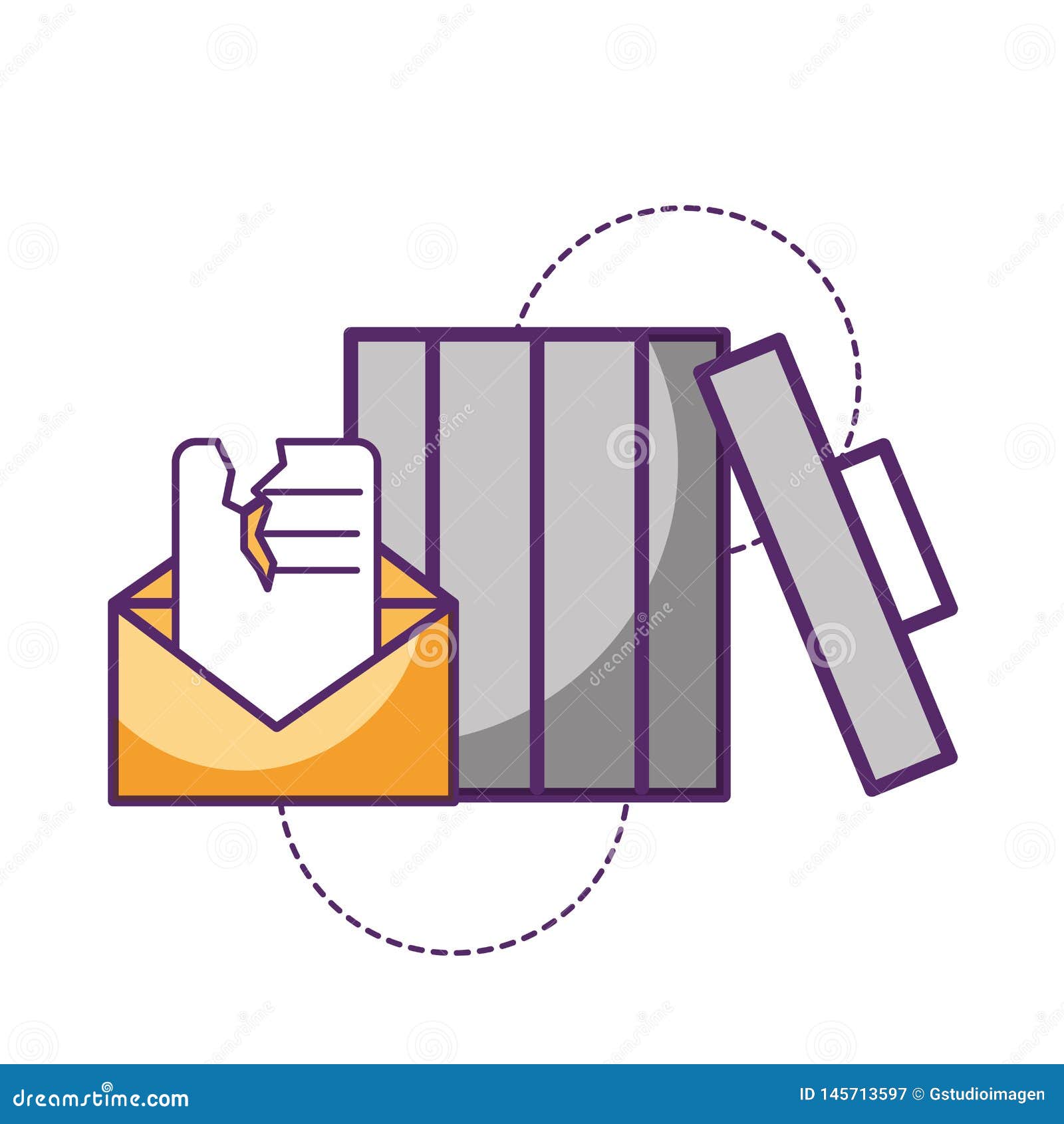 Trash Can Email Message Damage Stock Illustration - Illustration of ...