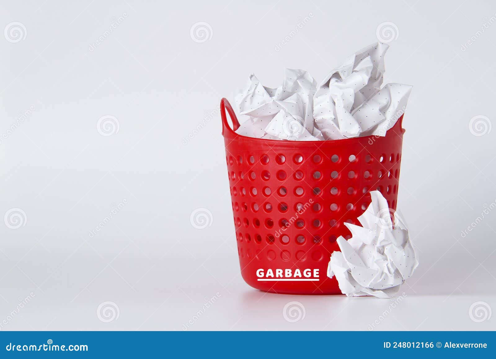 Crumpled Paper in a Basket. a Mountain of Garbage is Scattered on the ...