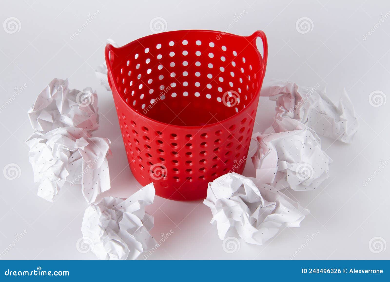 Crumpled Paper in a Basket. a Mountain of Garbage is Scattered on the ...