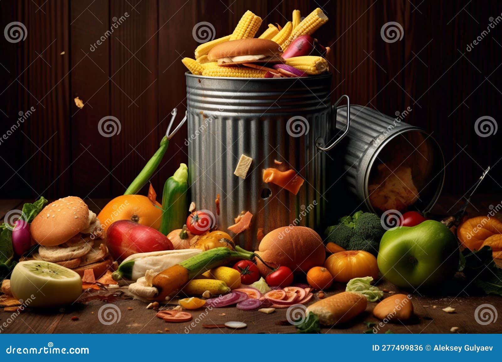 Unused Rotten Veggies Are Disposed Of In The Trash. Food Waste And Food ...