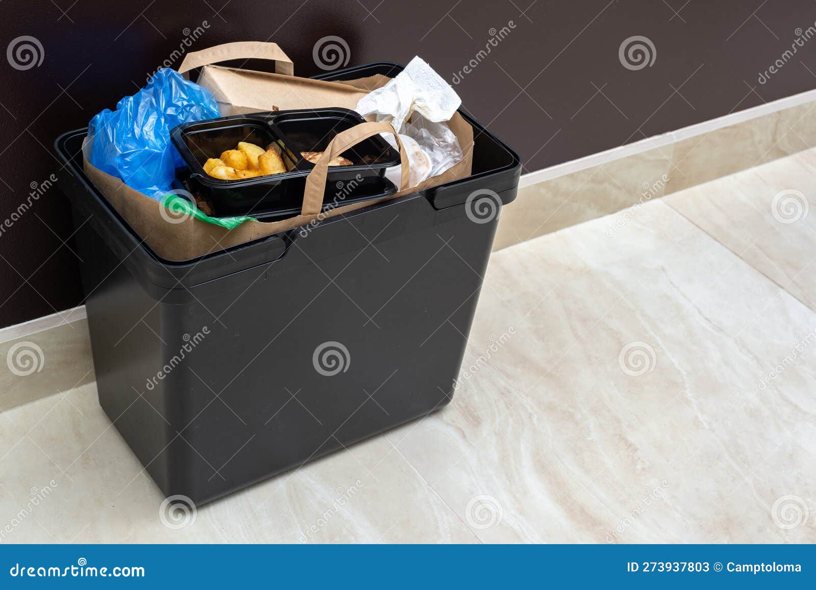 Trash can full of garbage stock image. Image of dirt - 273937803