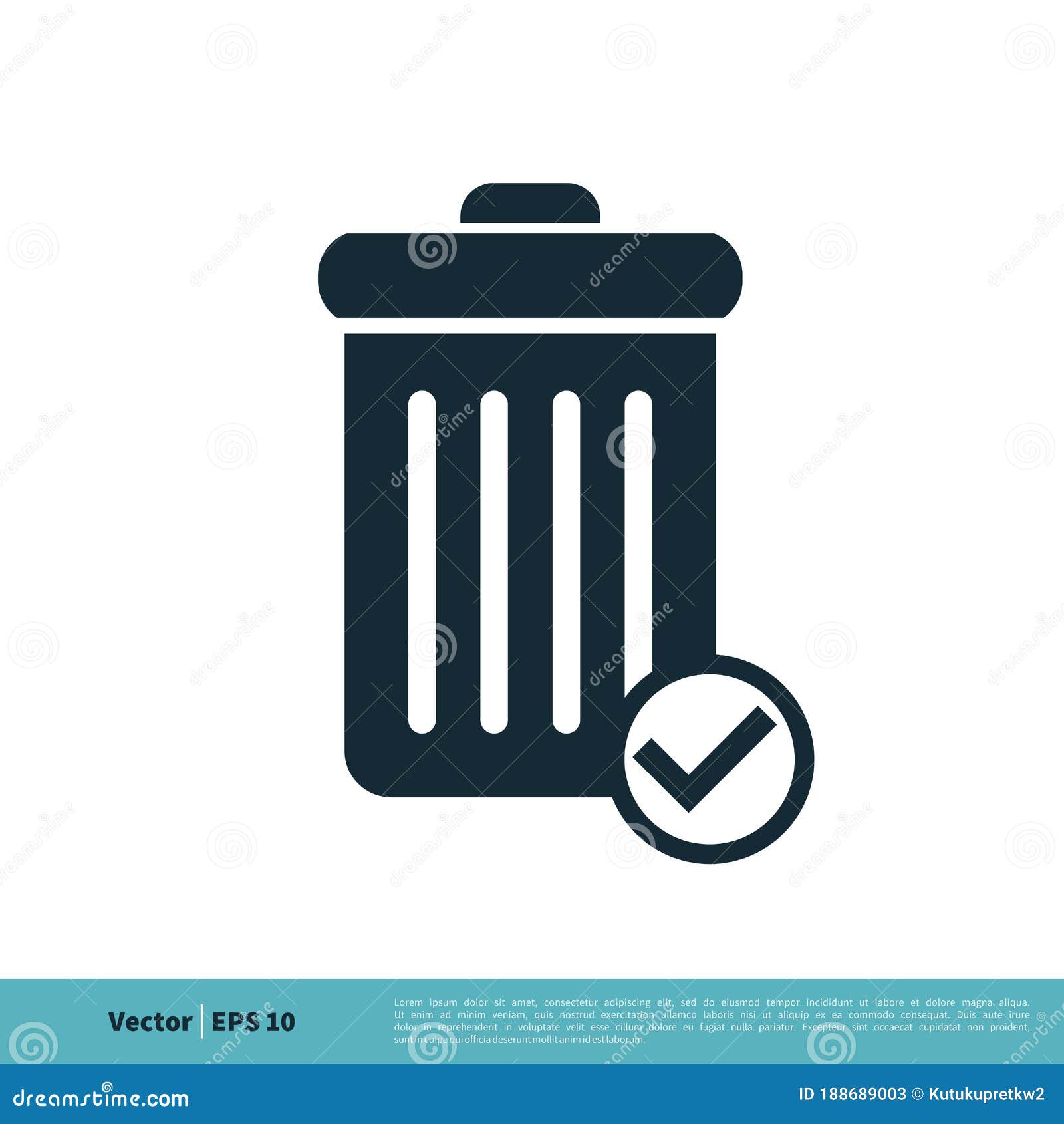 Trash Can / Garbage Bucket Icon Vector Logo Template Illustration ...