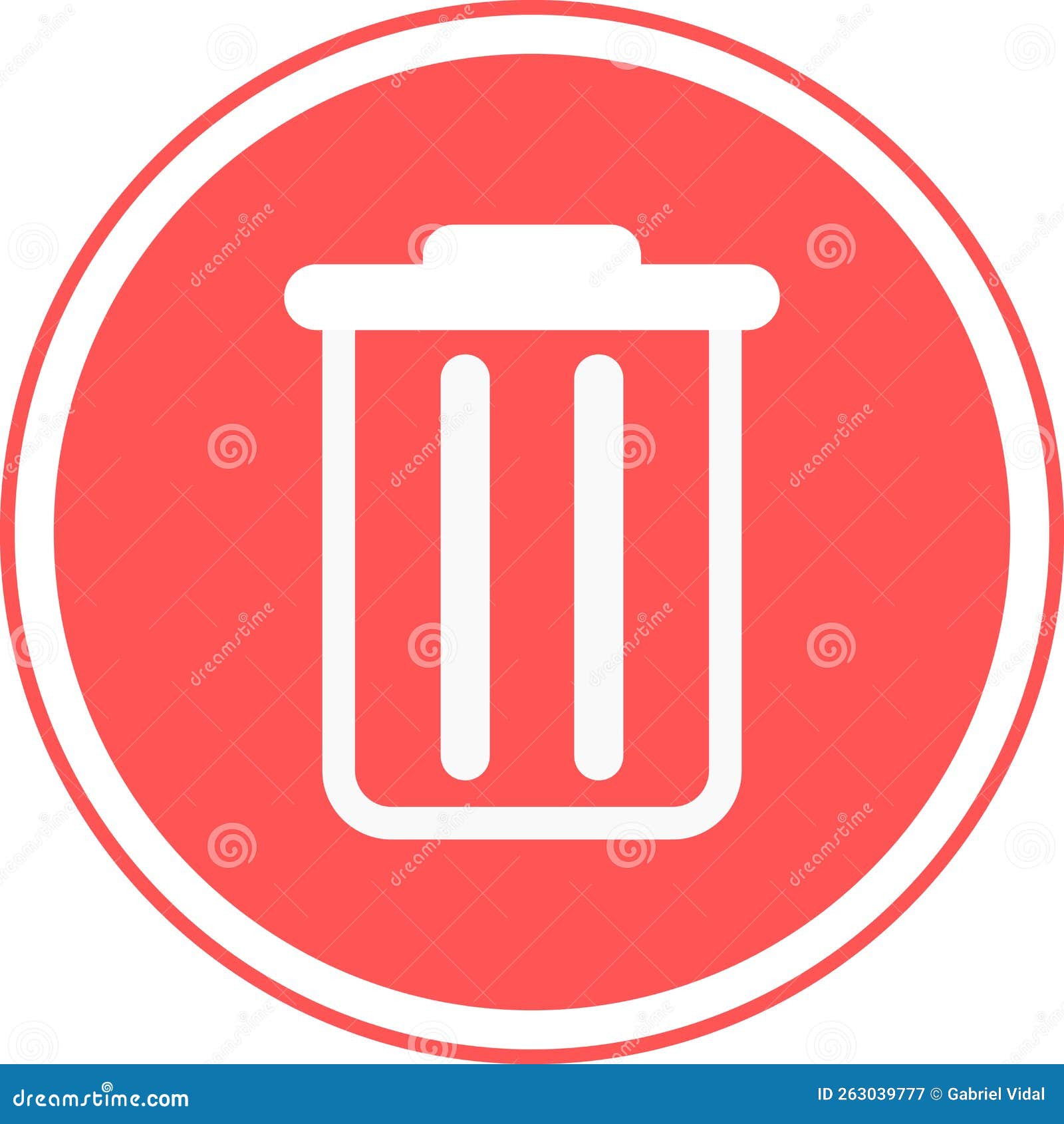 Trash Can Icon, Delete Button in Red Color Stock Vector - Illustration ...