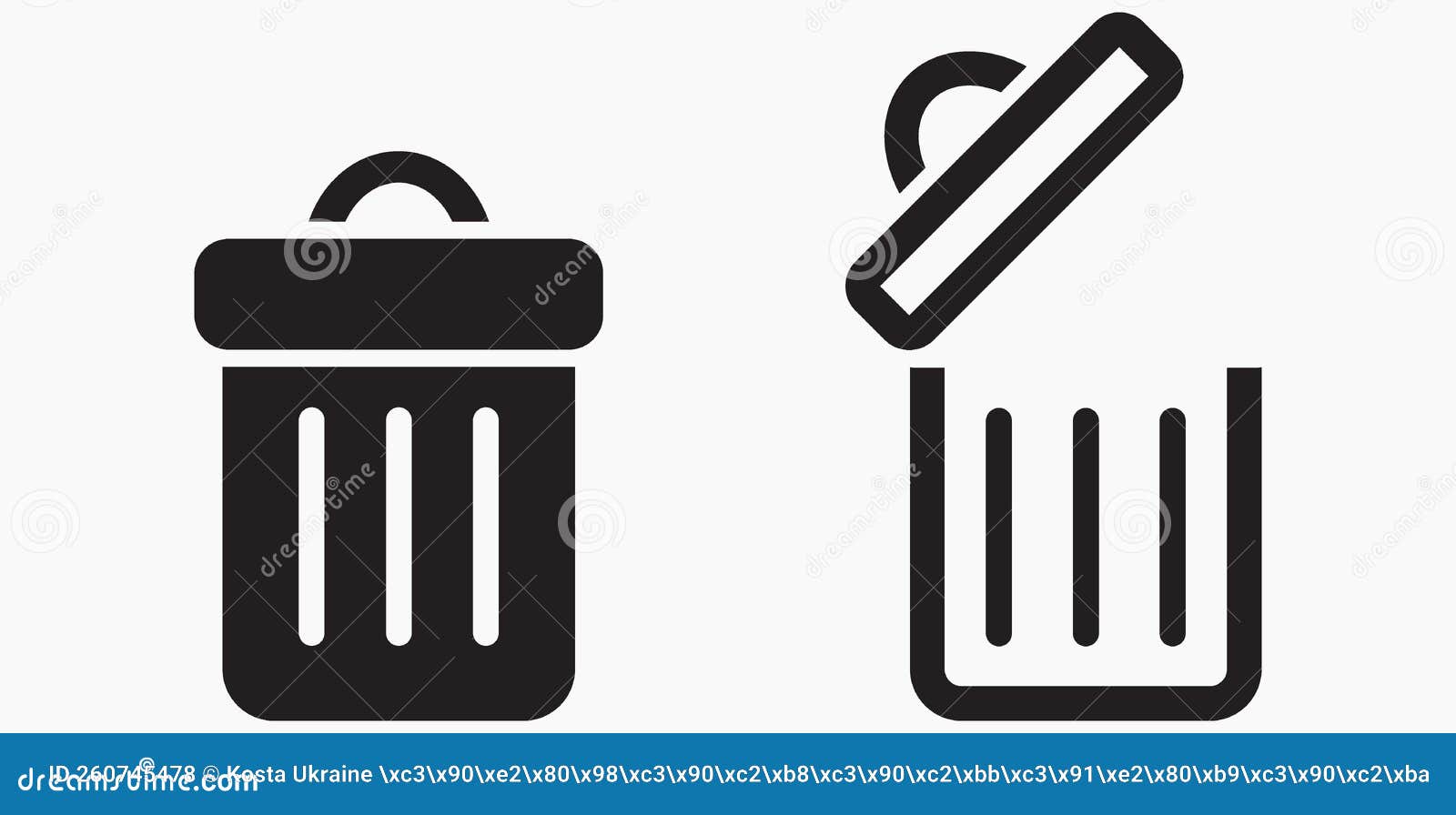 Trash Can Icon. Delete Files Stock Vector - Illustration of dustbin ...